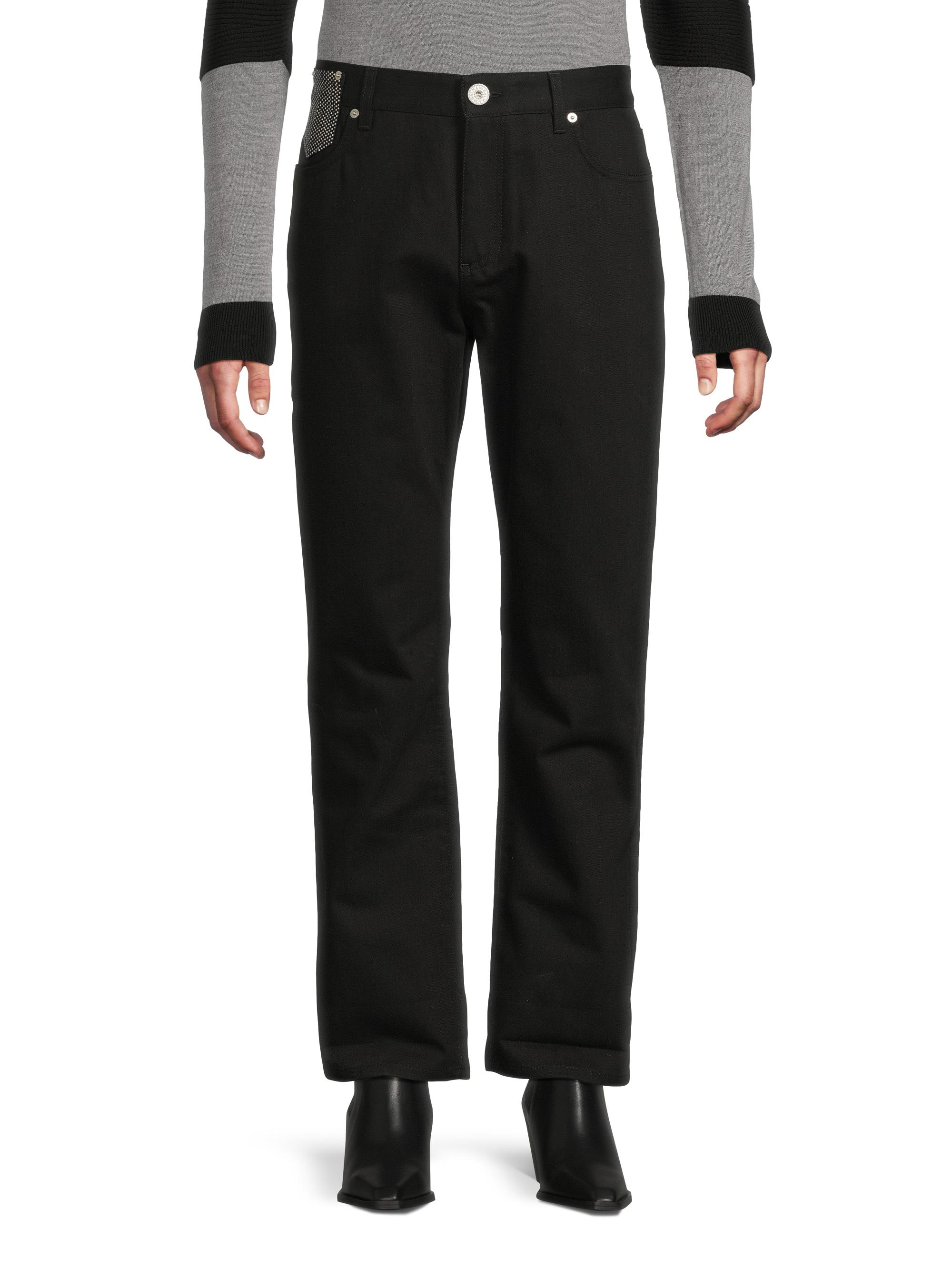 Click here for Balmain Mens Five-Pocket Cotton Pants - Black - Si... prices