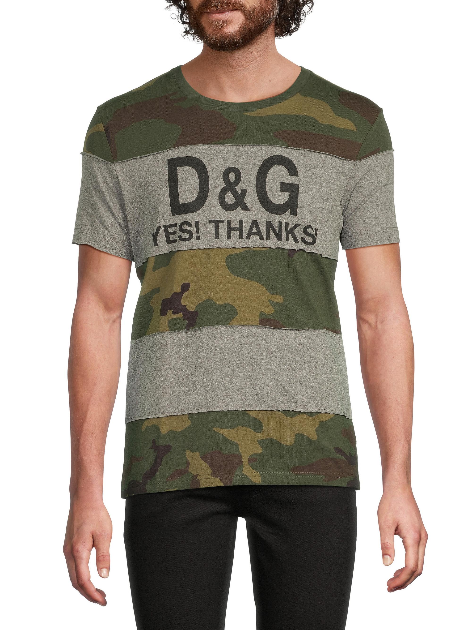 Click here for Dolce & Gabbana Mens Logo Camouflage Stripe Cotton... prices