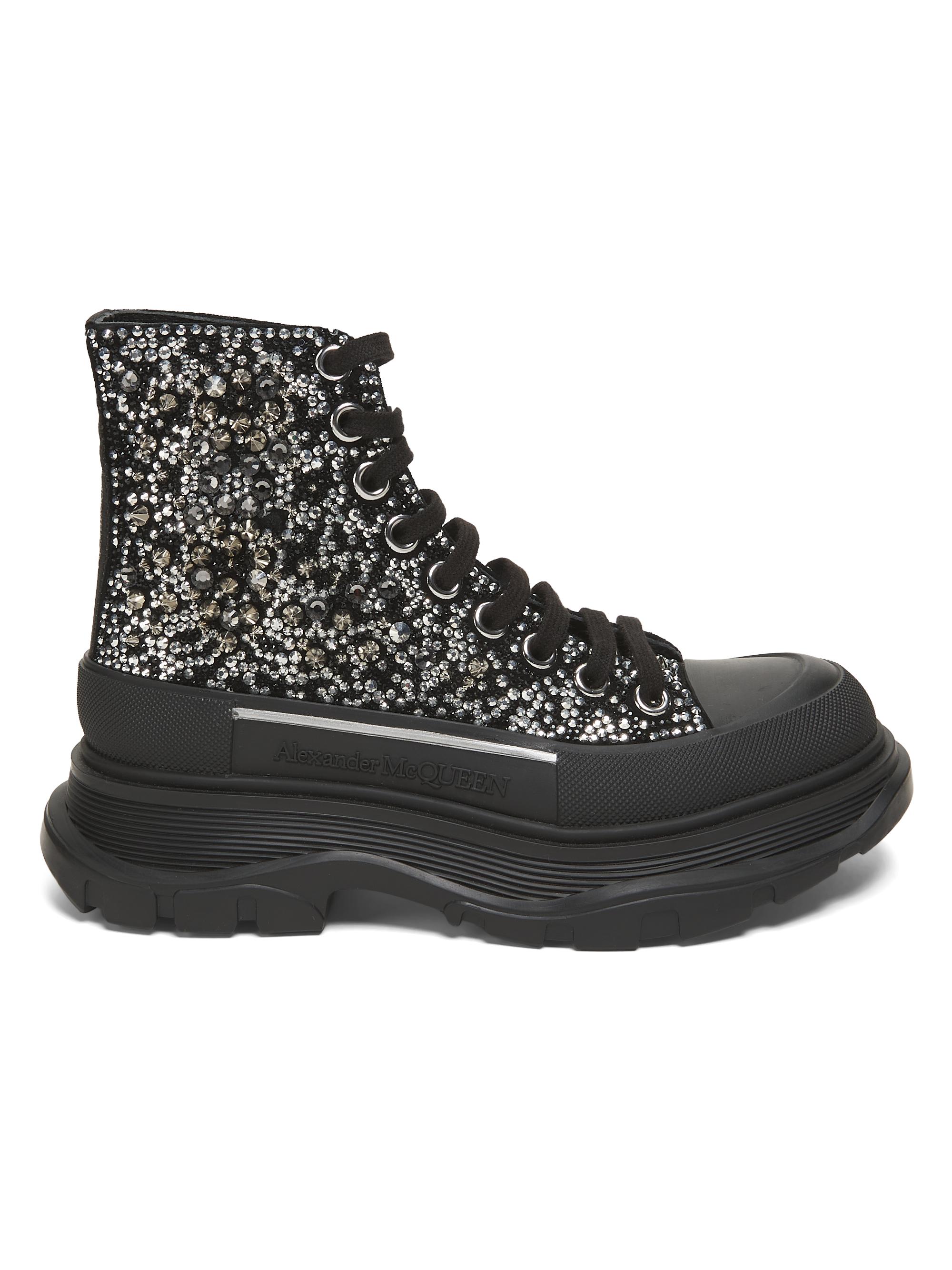 Mcqueen Womens 45MM Studded Ankle Boots - Black - Size 38 (8)