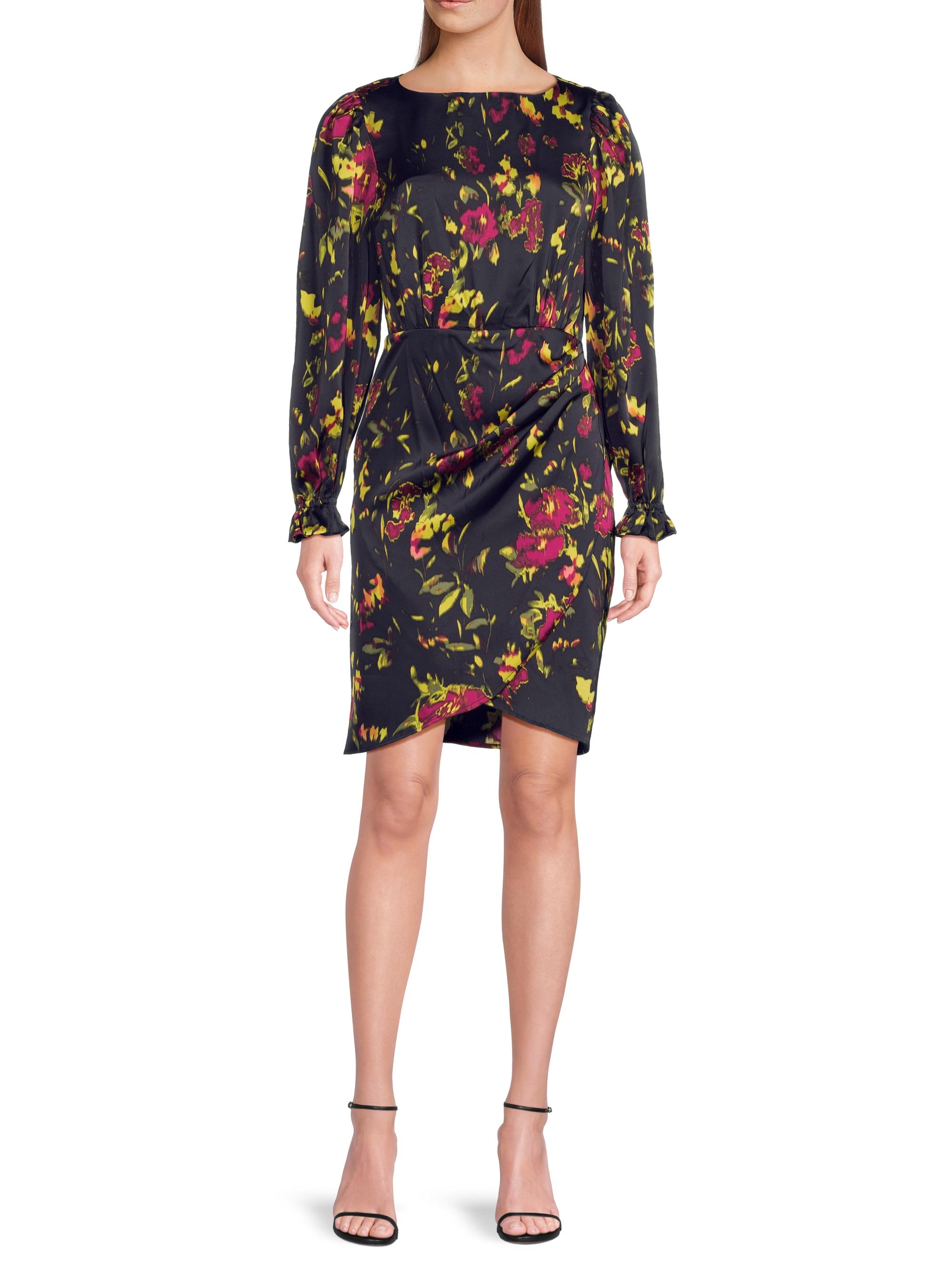 Click here for Nicole Miller Womens Floral Long-Sleeve Minidress... prices