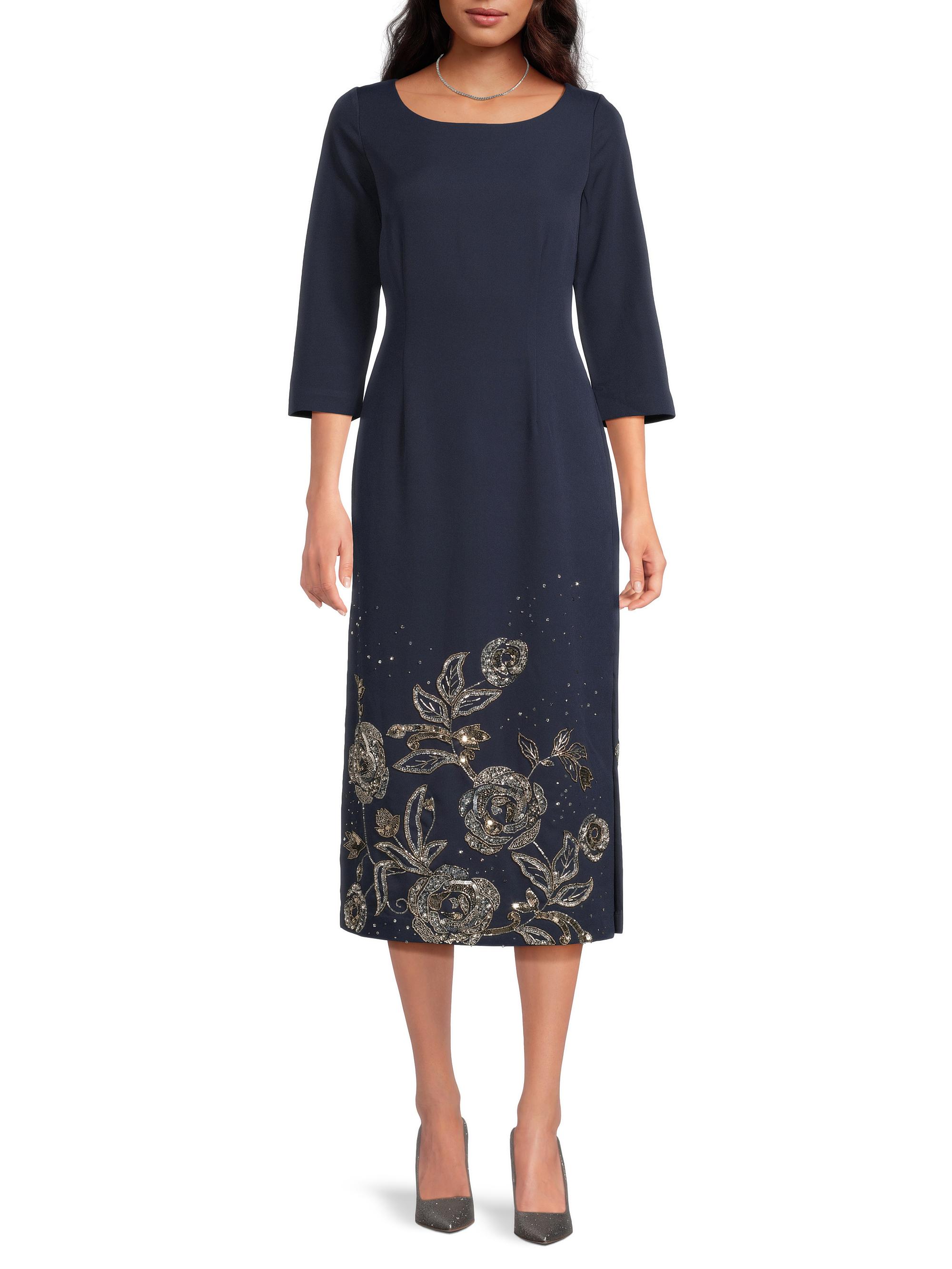 Click here for JS Collections Womens Delilah Beaded Midi-Dress -... prices