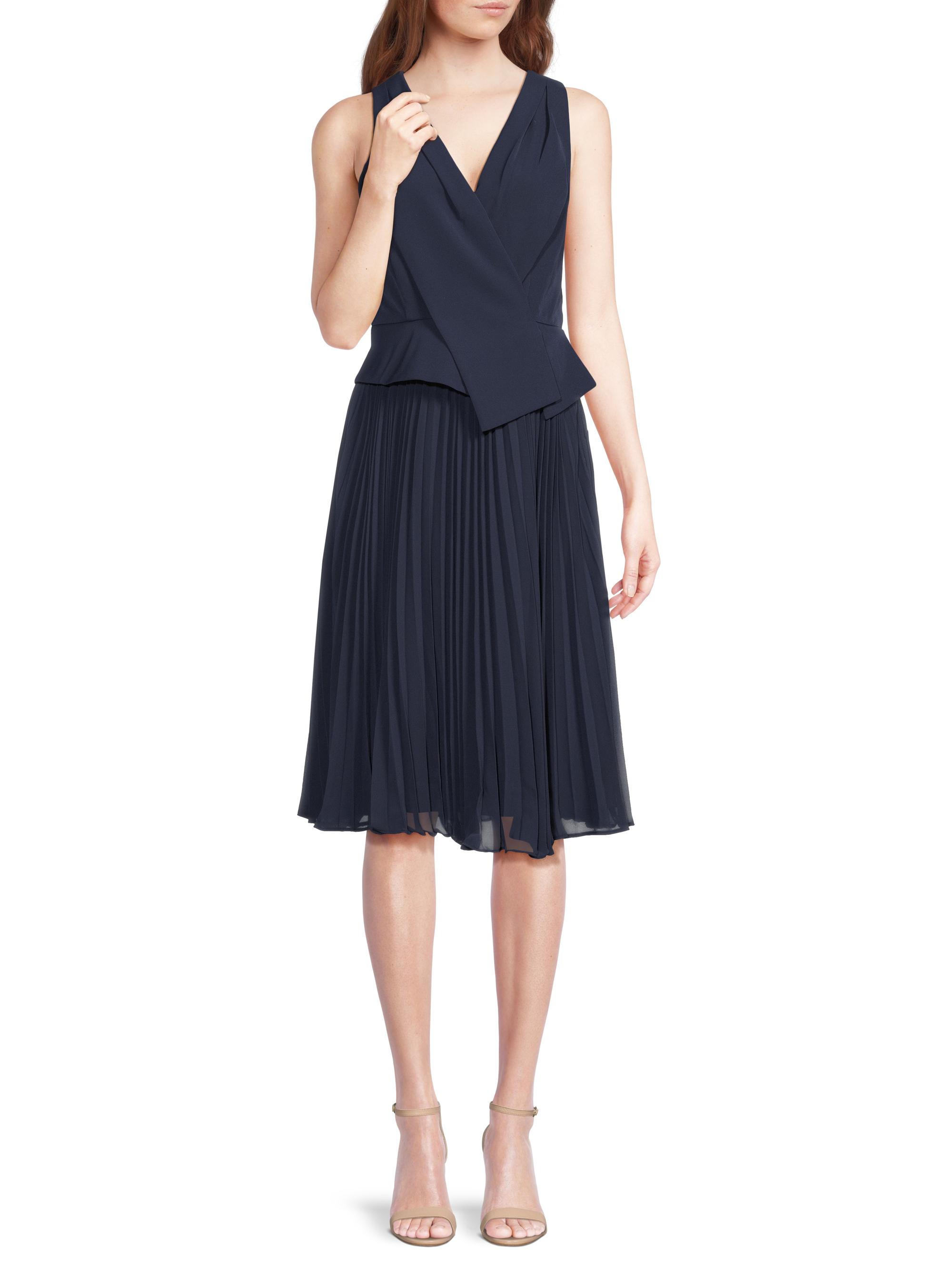 Click here for Kay Unger Womens Orella Sleeveless Midi-Dress - Da... prices