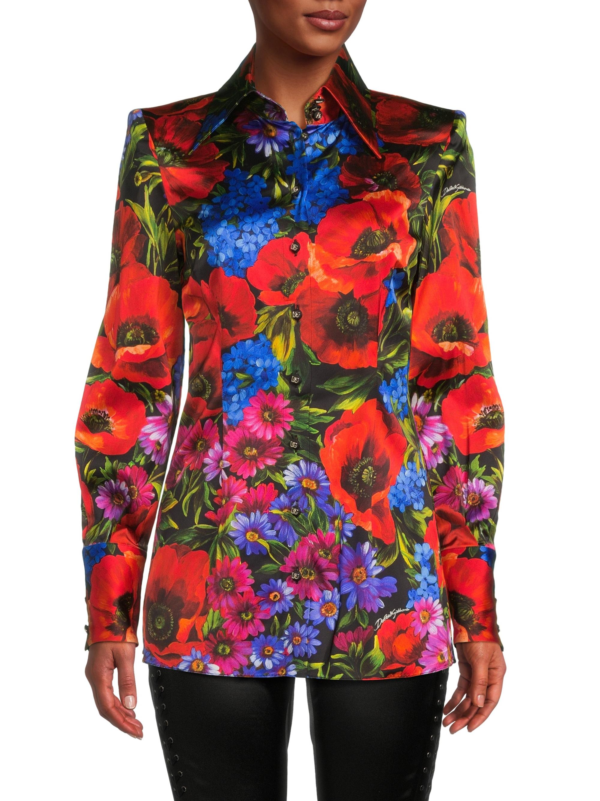 Click here for Dolce & Gabbana Womens Floral Print Stretch Top -... prices