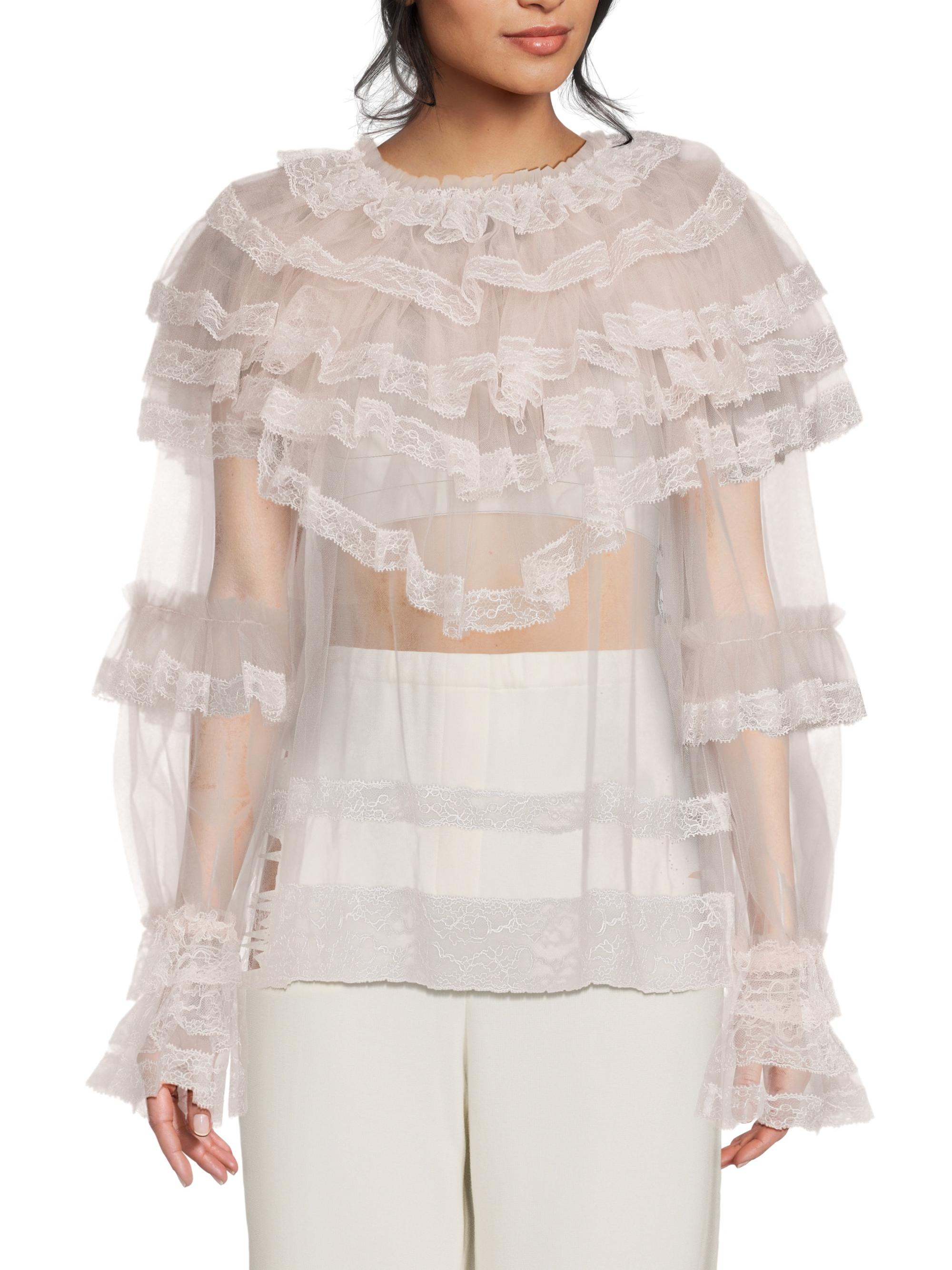 Click here for Dolce & Gabbana Womens Striped Ruffled Top - Rose... prices