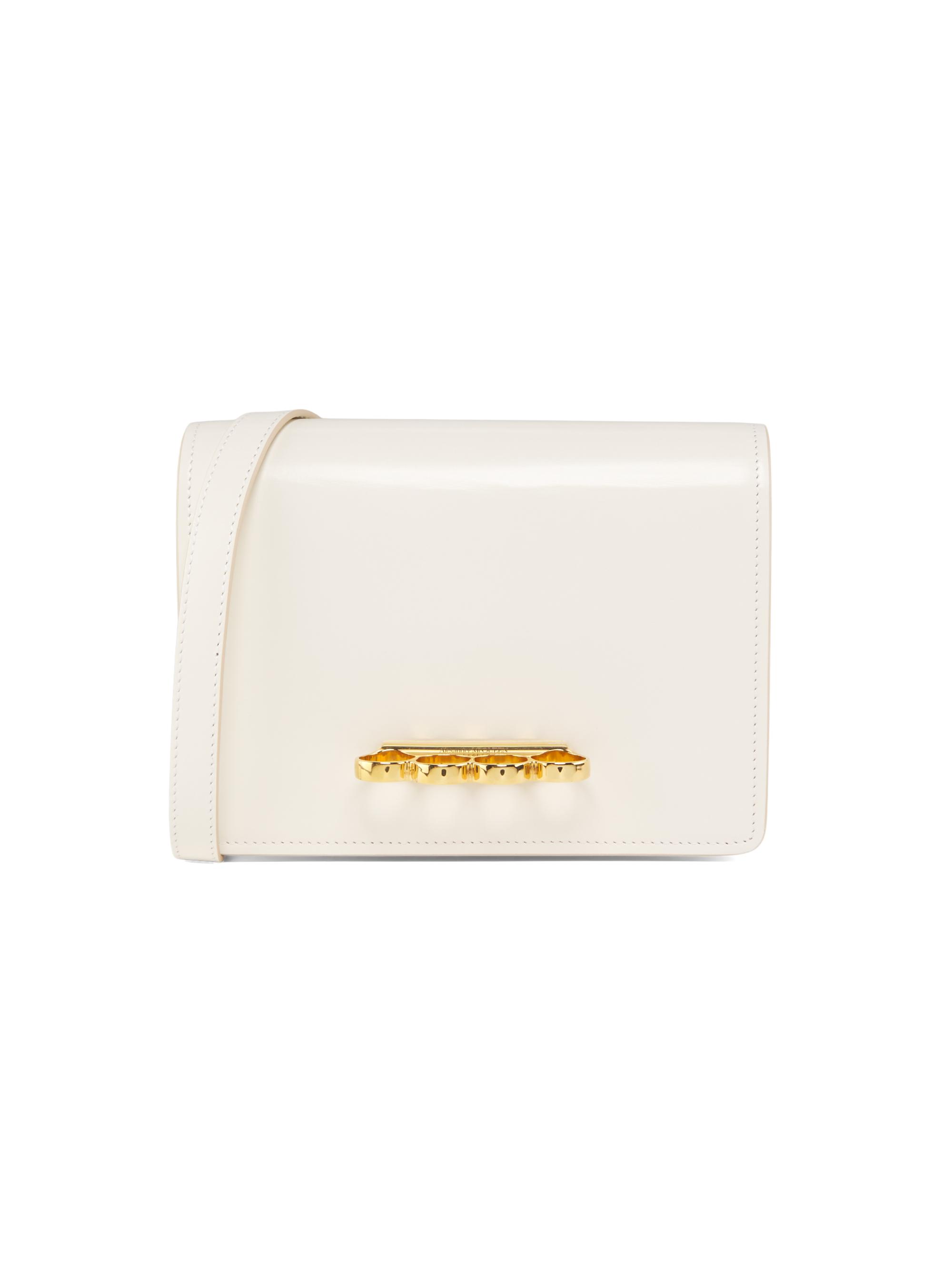 Click here for Mcqueen Womens Four Ring Leather Satchel - White prices
