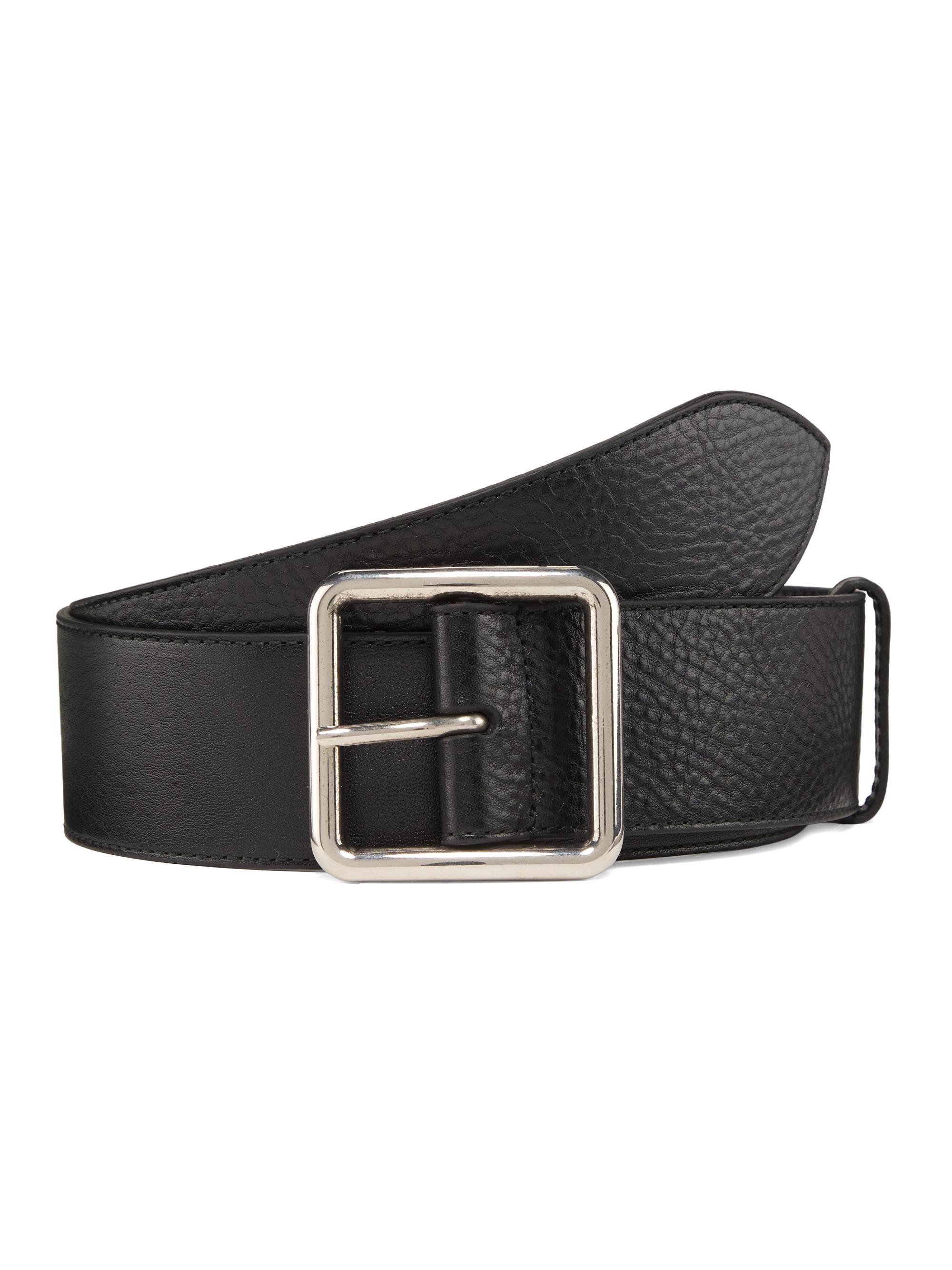 Click here for Mcqueen Womens Textured Leather Belt - Black - Siz... prices