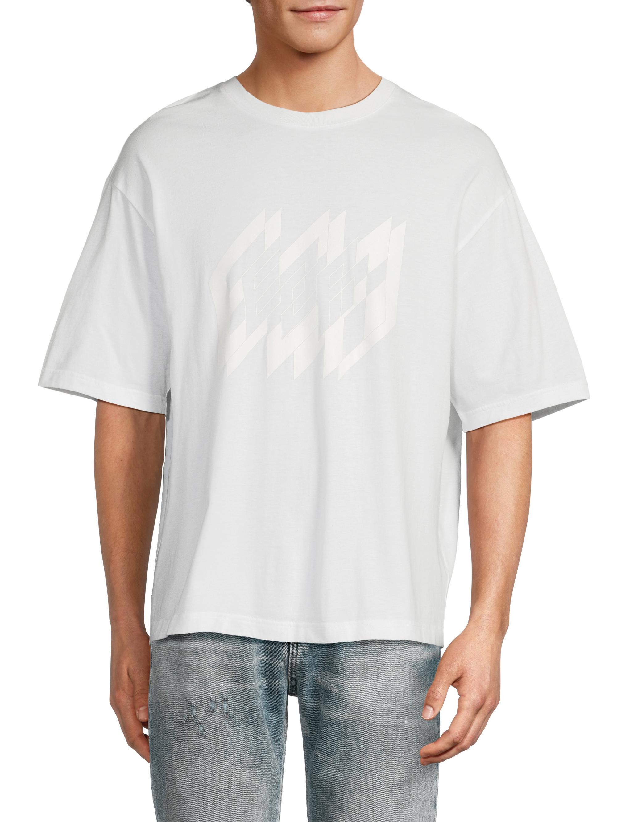 Click here for Ezr Mens Graphic Cotton T-Shirt - White - Size L prices