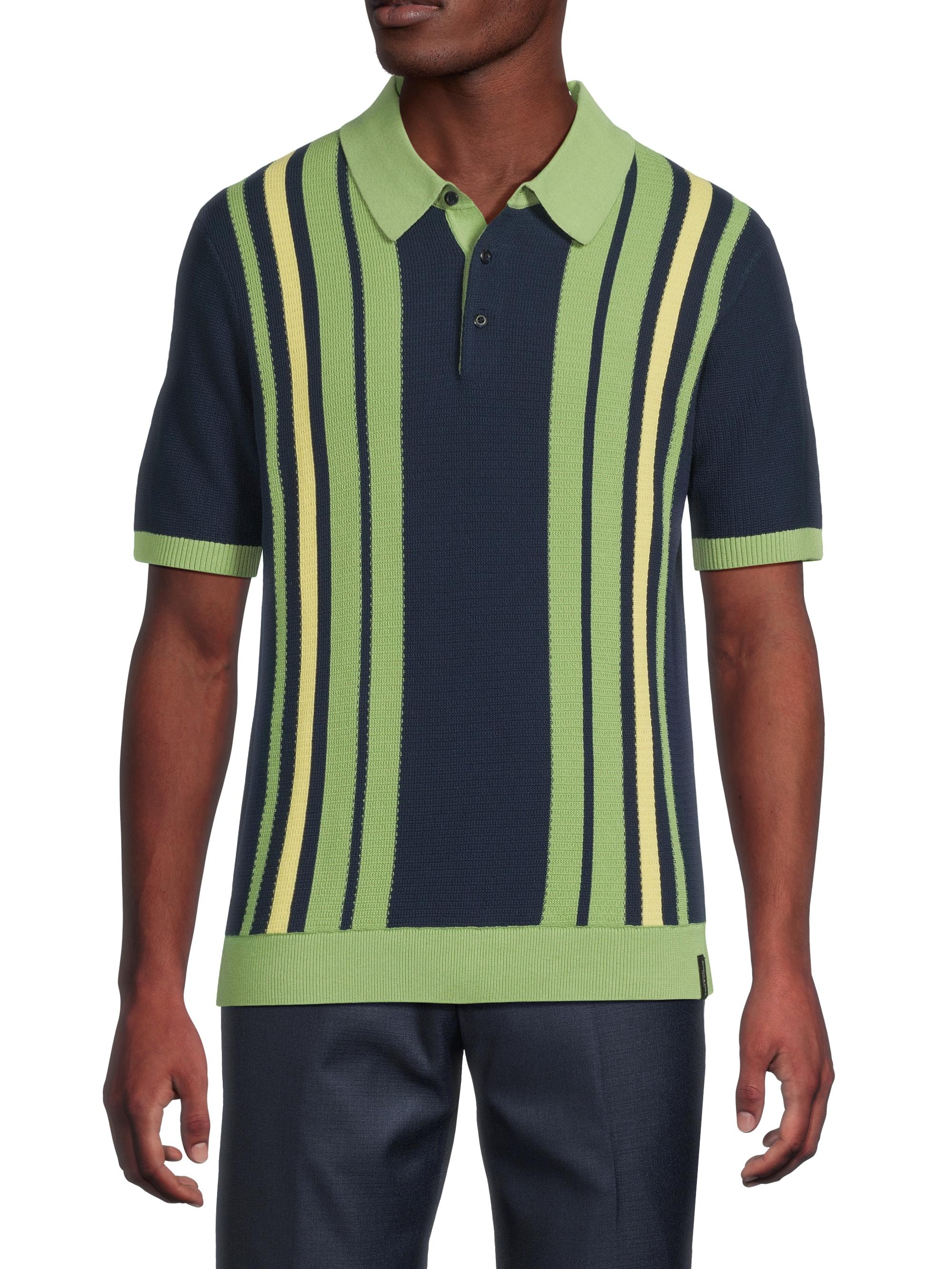 Click here for Scotch & Soda Mens Structured Striped Knit Polo Sh... prices
