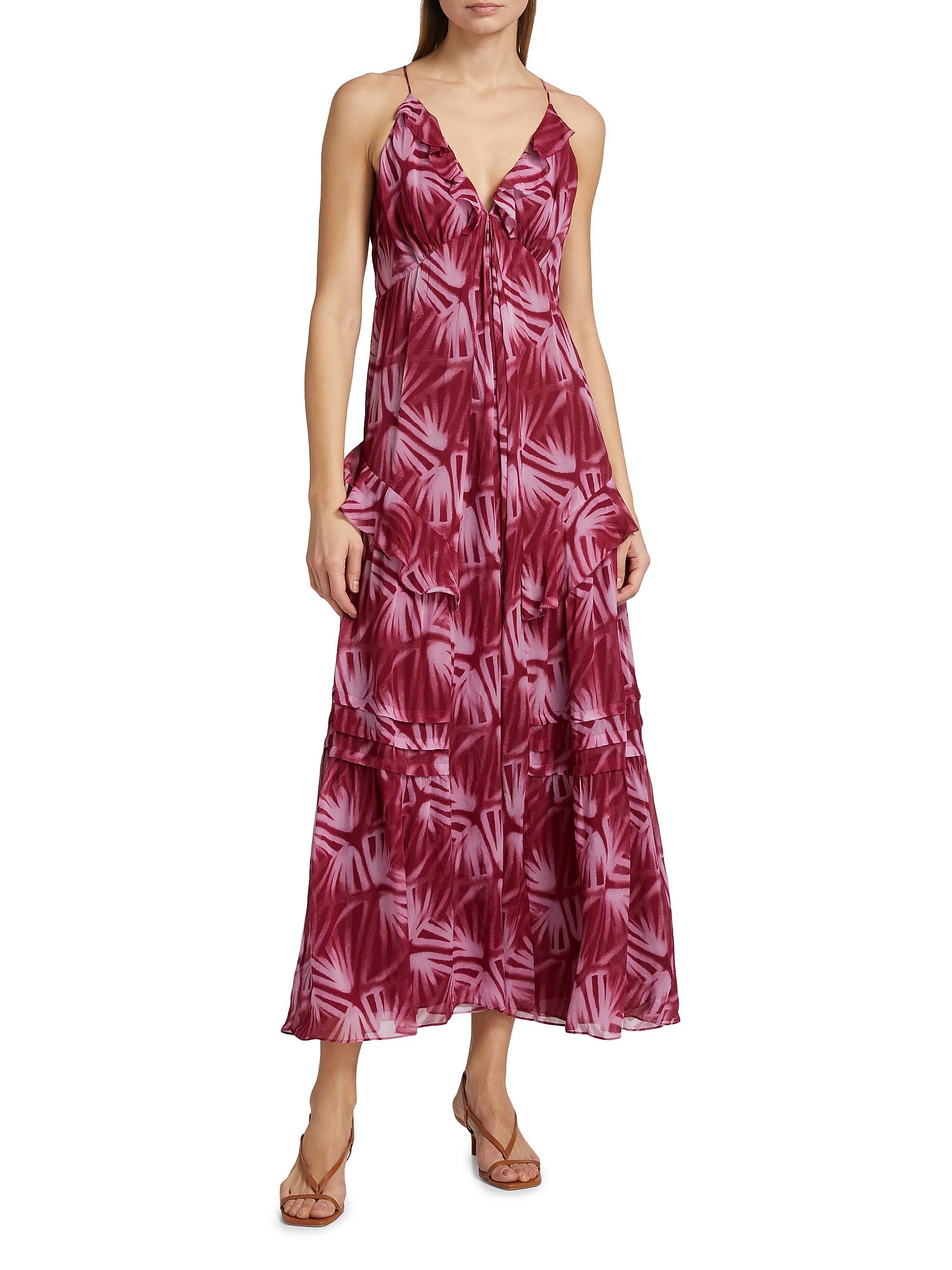 Click here for Rails Womens Boa Abstract Chiffon Midi-Dress - Bah... prices