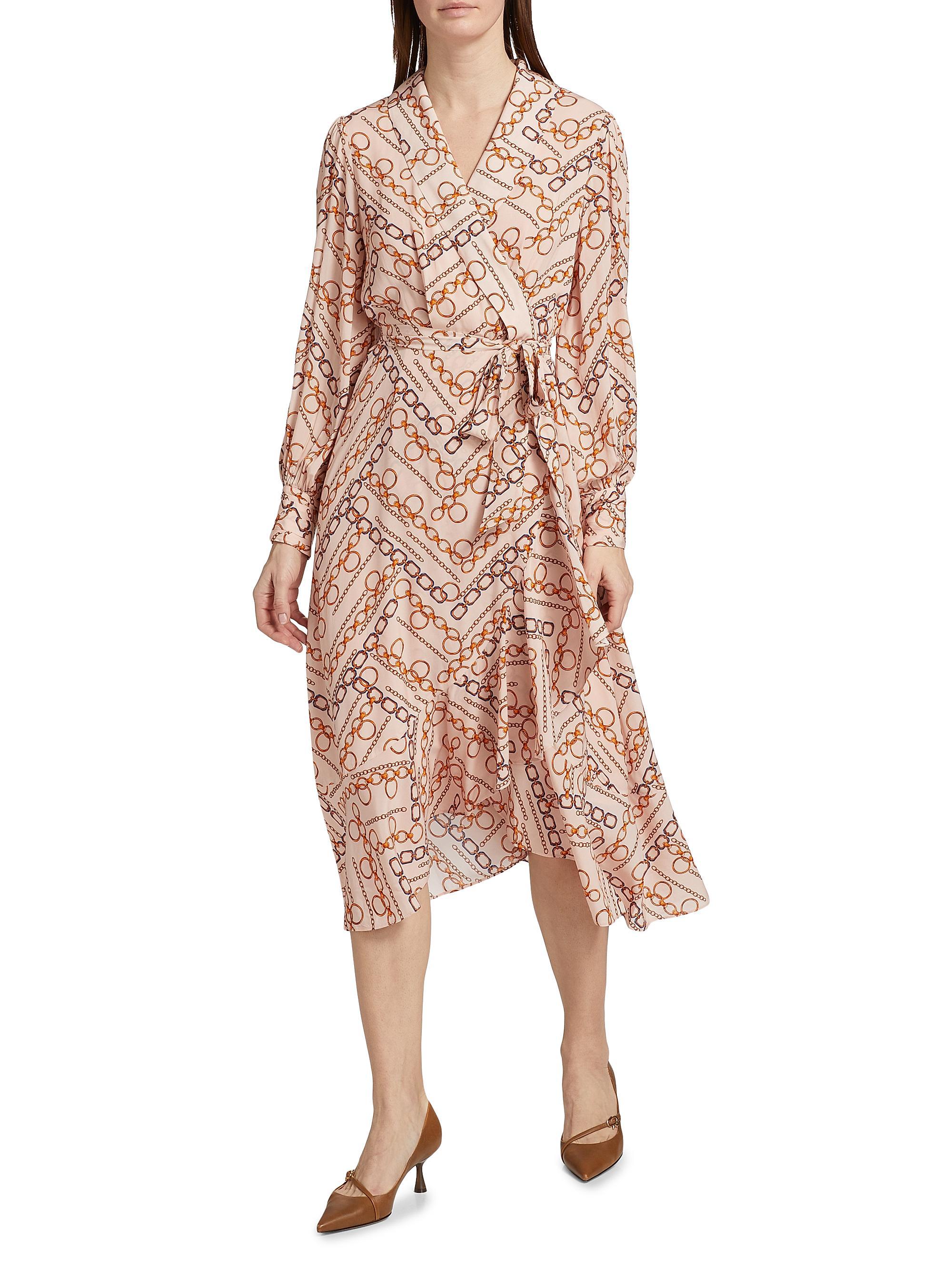 Click here for Elie Tahari Womens The Linnea Gilded Chain Print M... prices