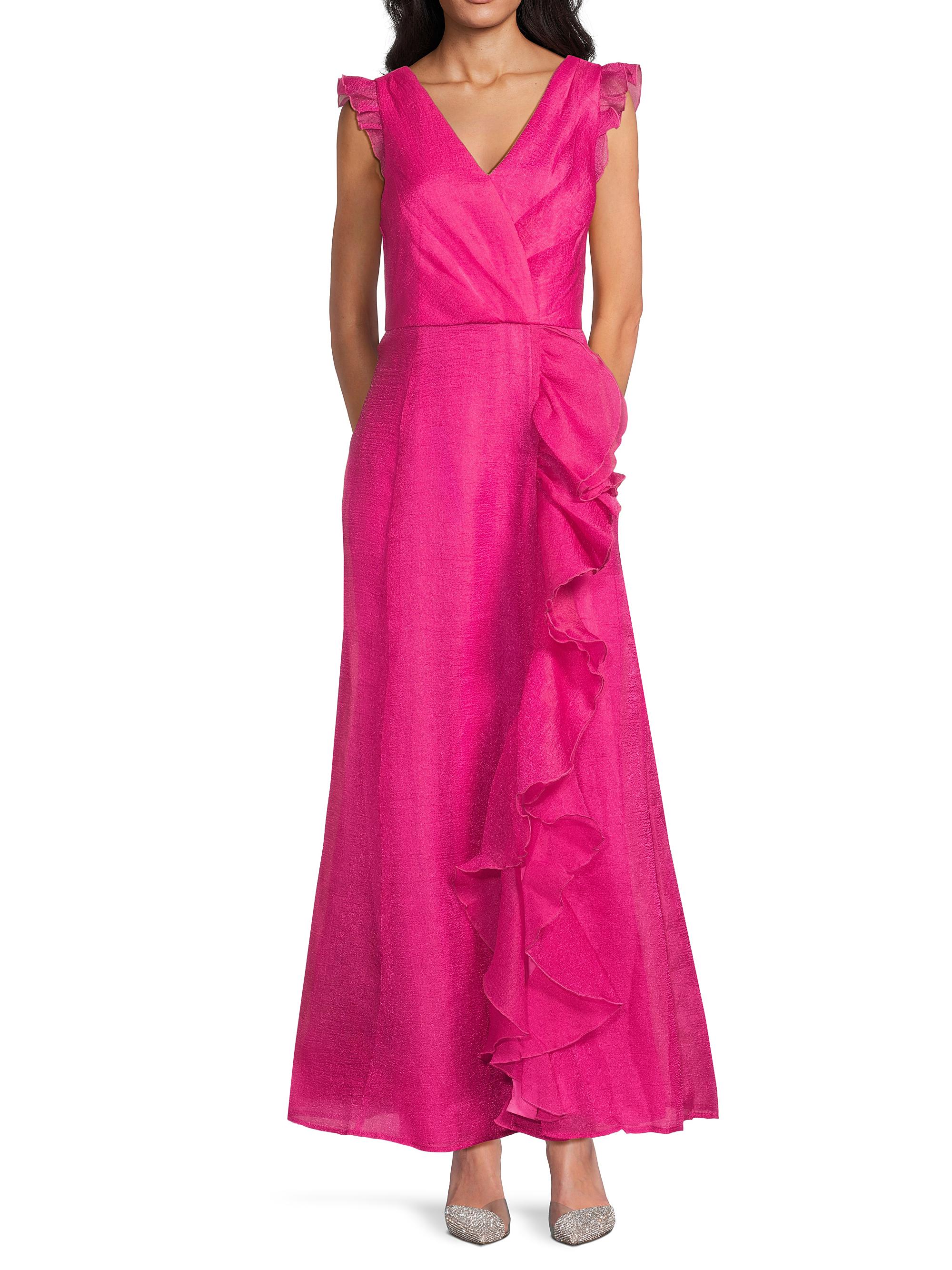 Click here for JS Collections Womens Julie Organza Ruffle A-Line... prices