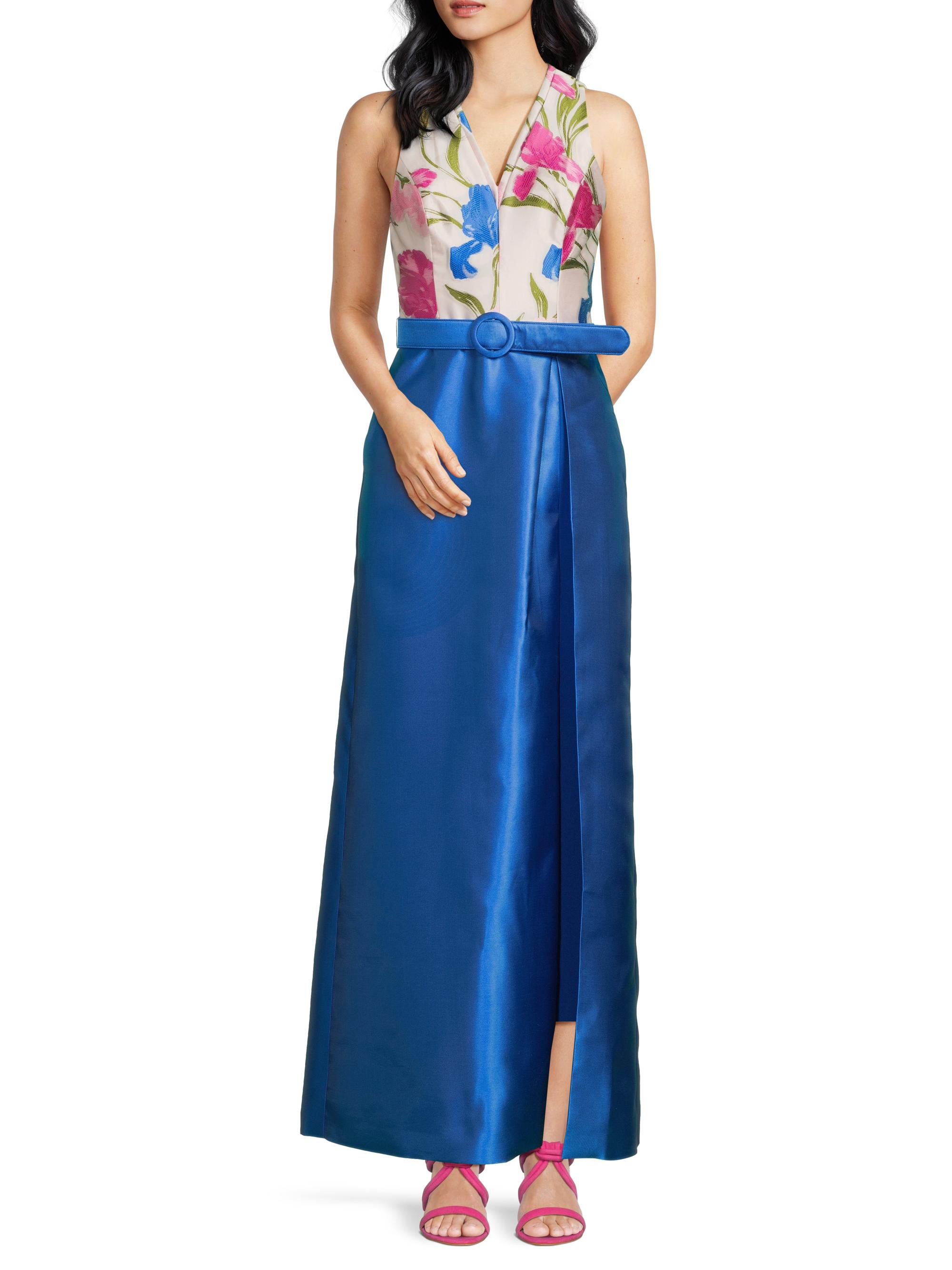 Click here for Kay Unger Womens Sleeveless Floral Walk-Through Ma... prices