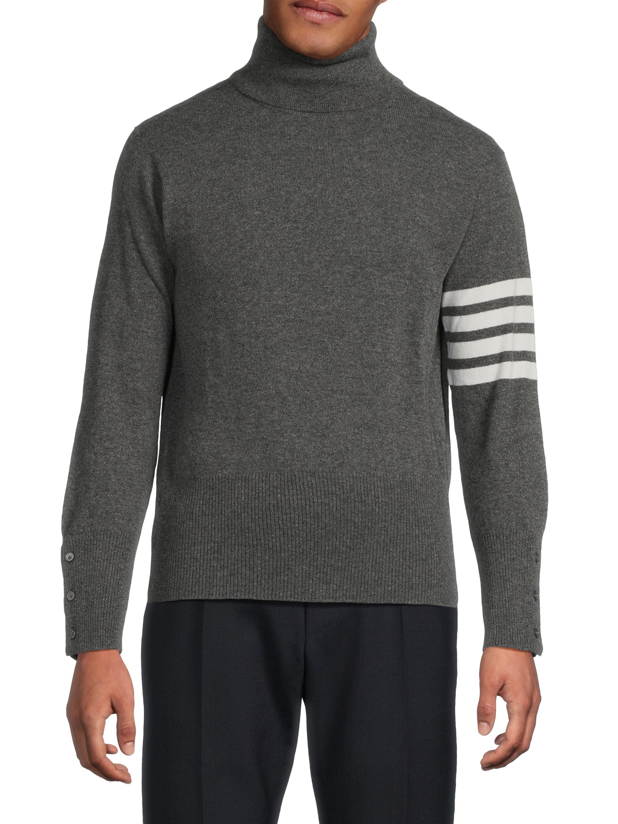 Click here for Thom Browne Mens 4-Bar Cashmere Turtleneck Sweater... prices