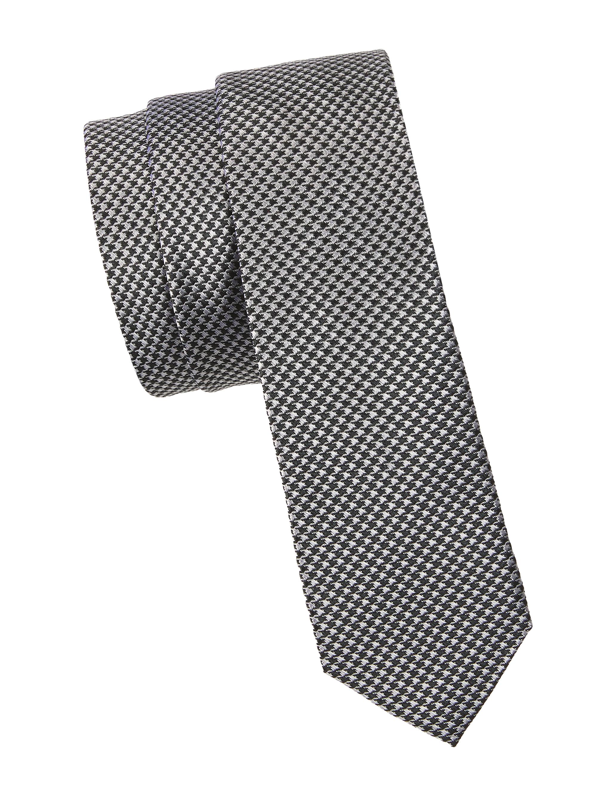 Click here for Karl Lagerfeld Paris Mens Houndstooth Silk Slim Ti... prices