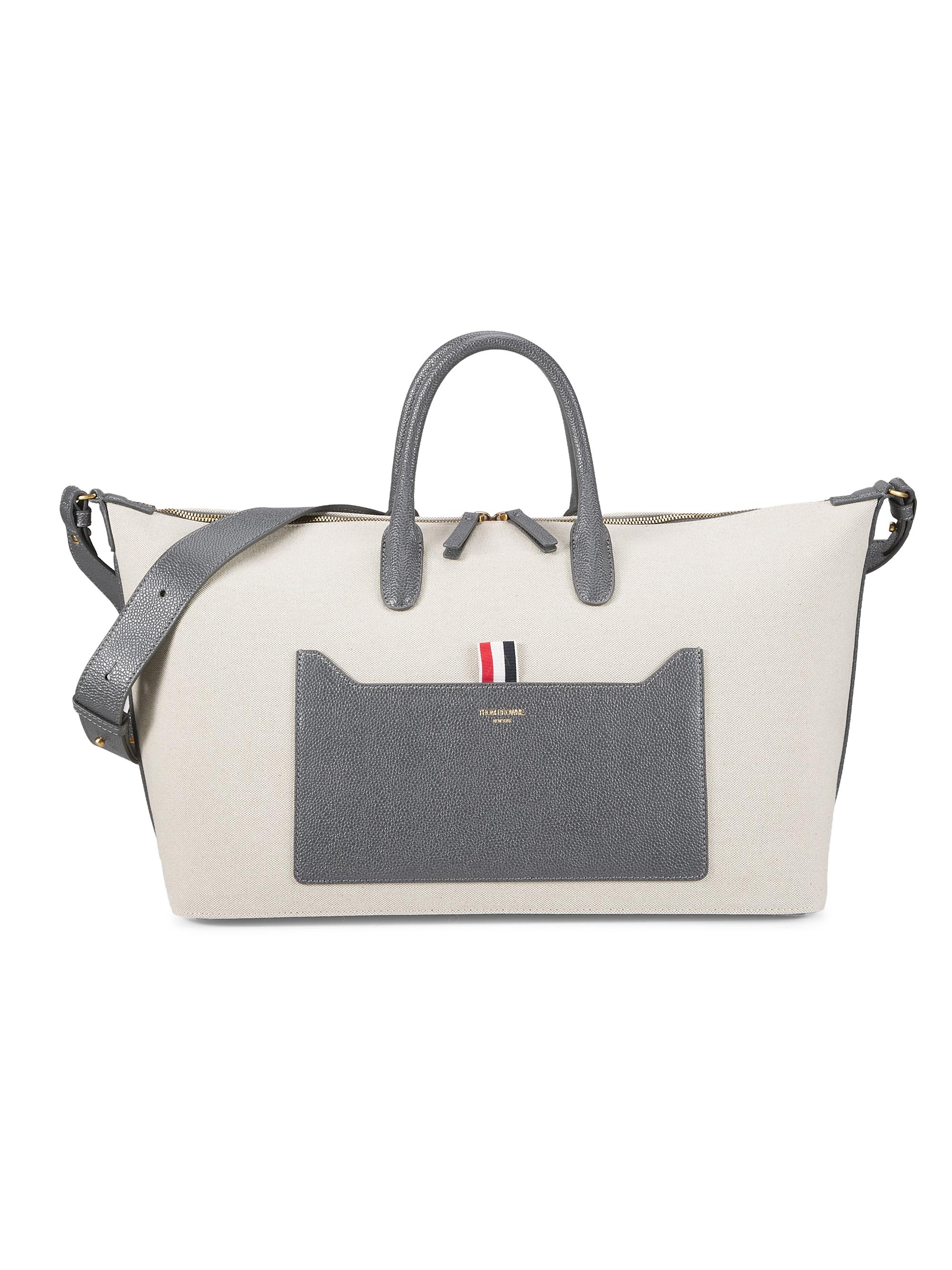 Click here for Thom Browne Mens Medium Soft Duffel Cotton Bag - N... prices