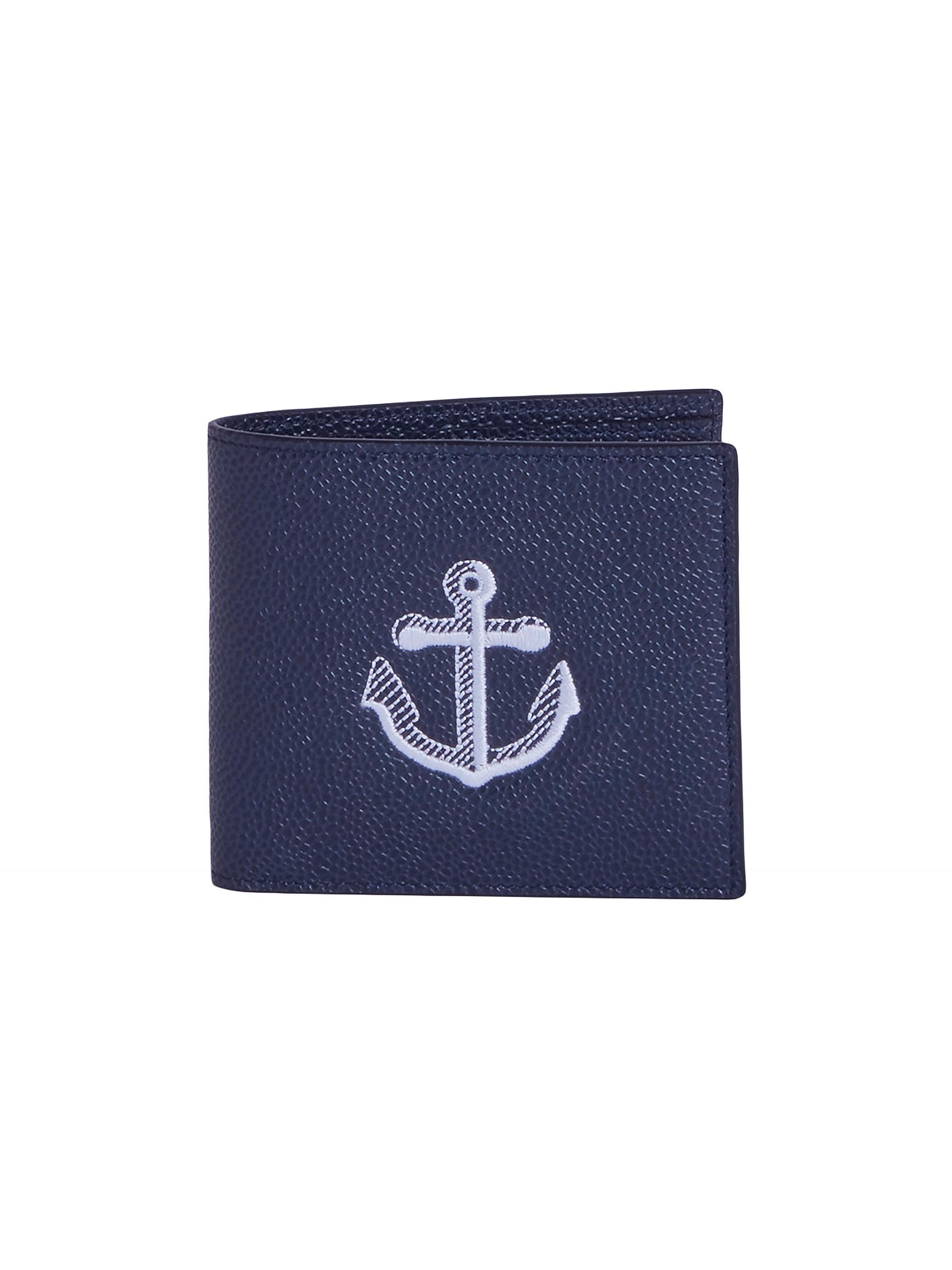 Click here for Thom Browne Mens Anchor Leather Billfold Wallet -... prices