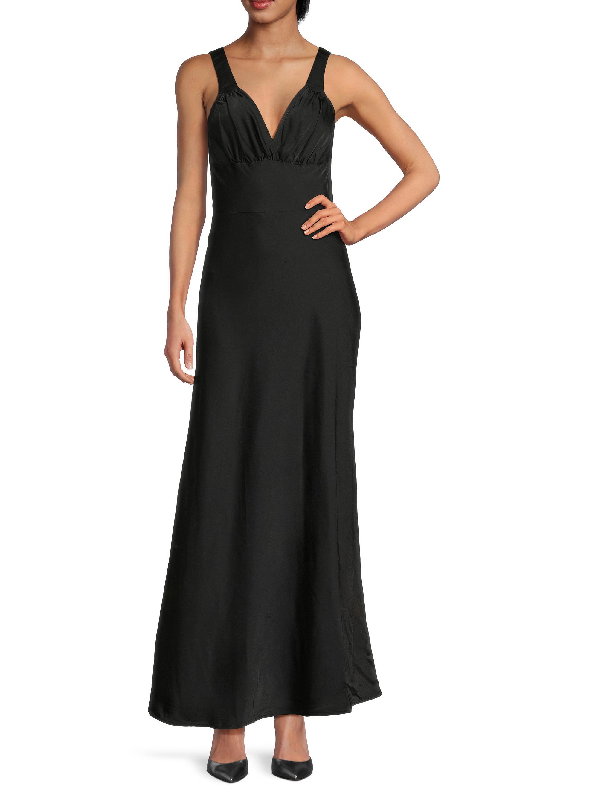 Click here for Weworewhat Womens Ruched Plunging V-Neck Maxi Dres... prices