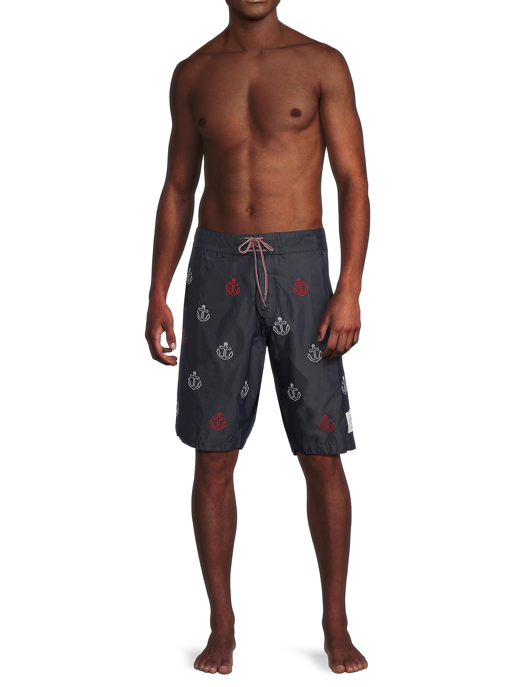 Click here for Thom Browne Mens Anchor Embroidered Board Shorts -... prices