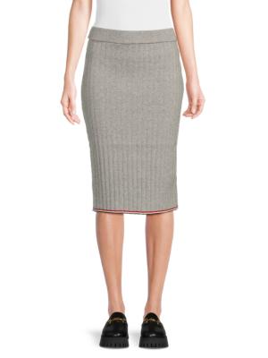 Click here for Thom Browne Womens Ribbed Cashmere Below-the-Knee... prices