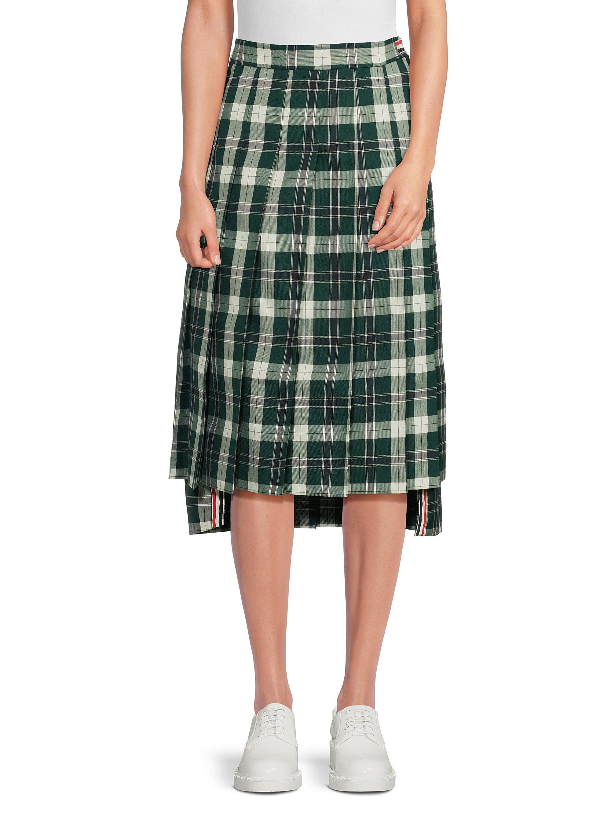 Click here for Thom Browne Womens Classic Pleated Midi-Skirt - Da... prices