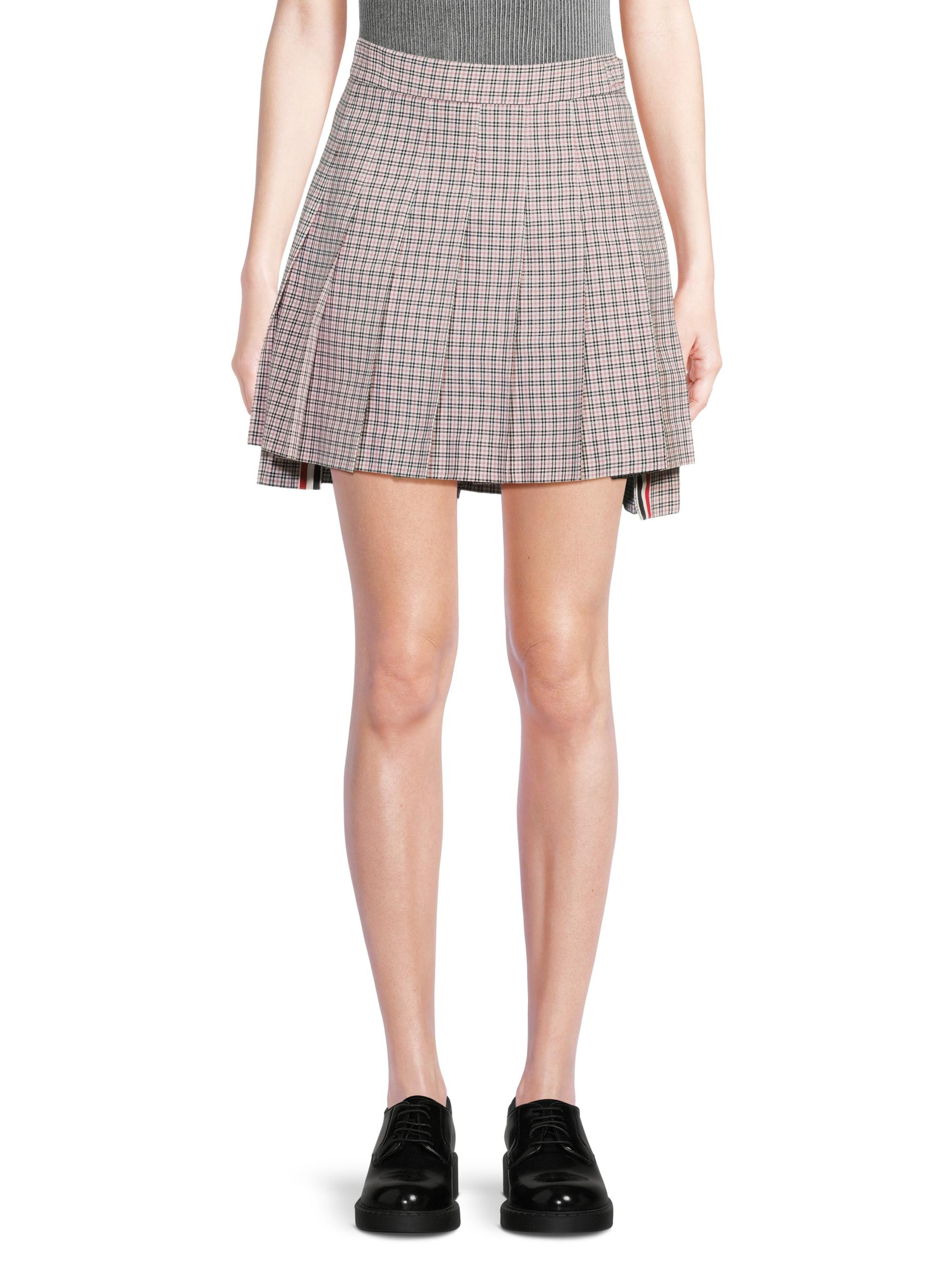 Click here for Thom Browne Womens Pleated Mini Cotton-Blend Skirt... prices