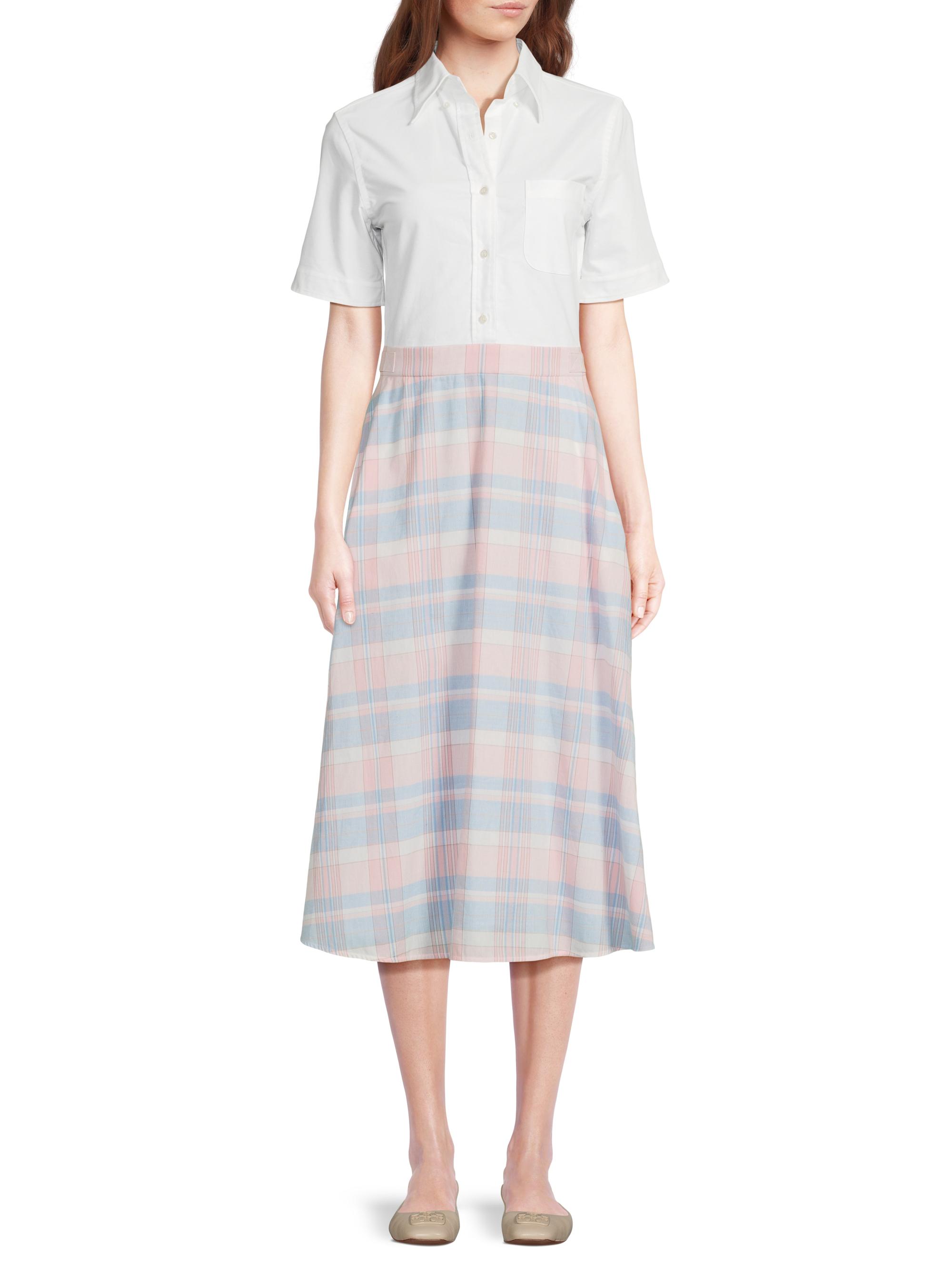 Click here for Thom Browne Womens High-Waisted A-line Shirtdress... prices