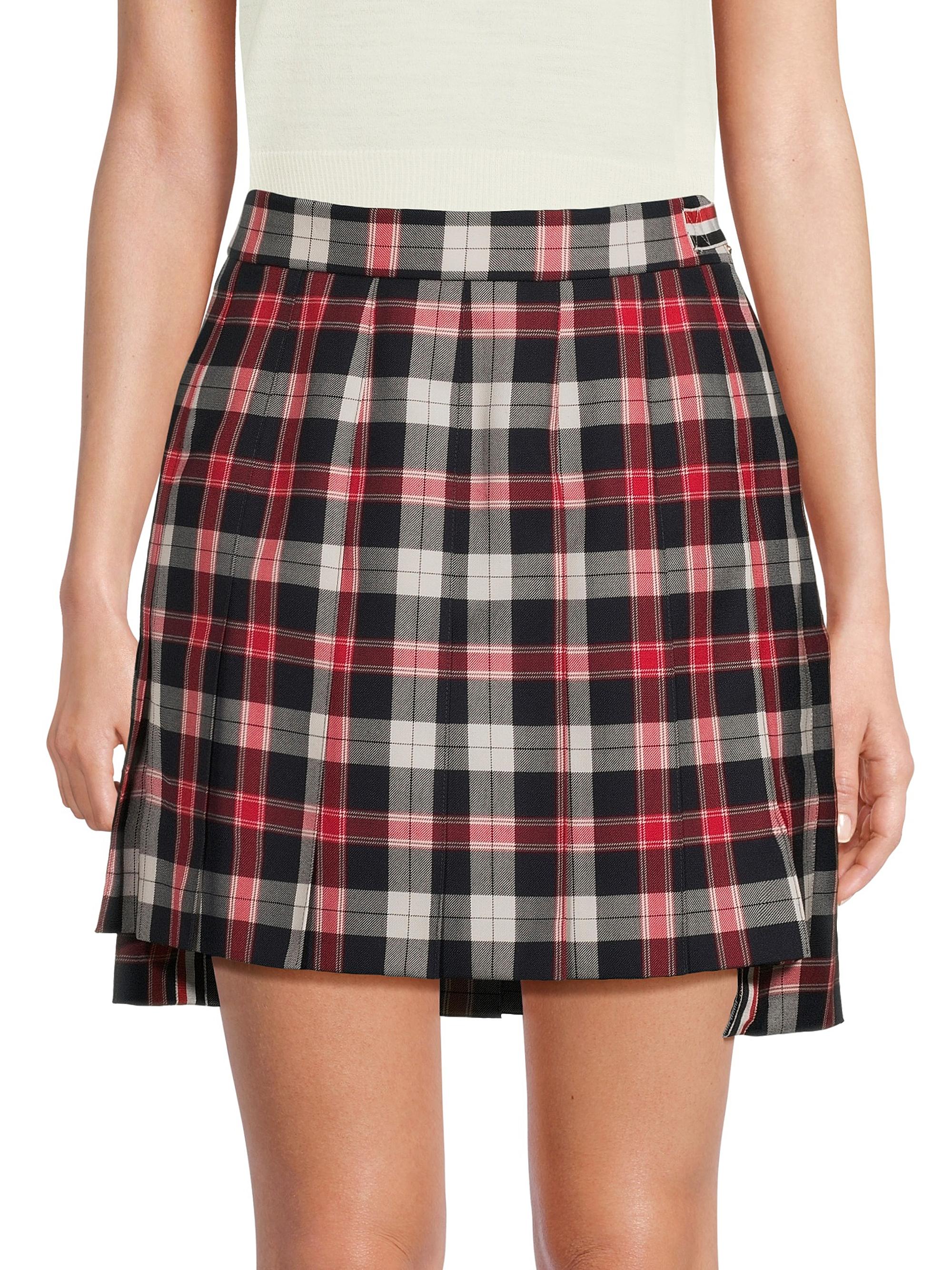 Click here for Thom Browne Womens Dropped-Back Pleated Miniskirt... prices