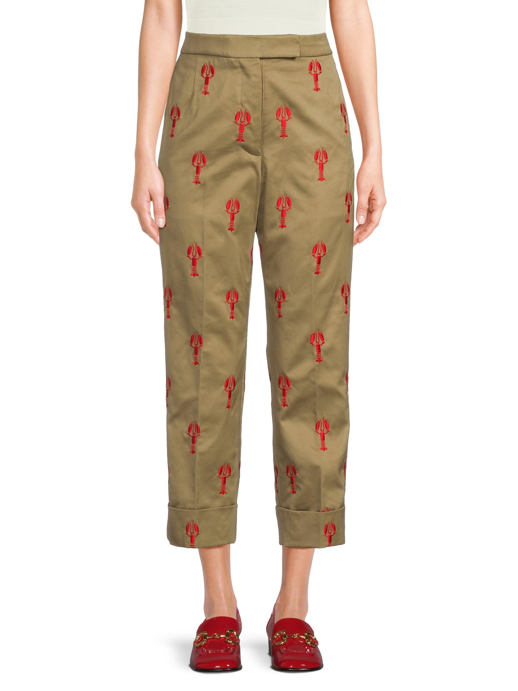 Click here for Thom Browne Womens Lobster Embroidered Back-Strap... prices