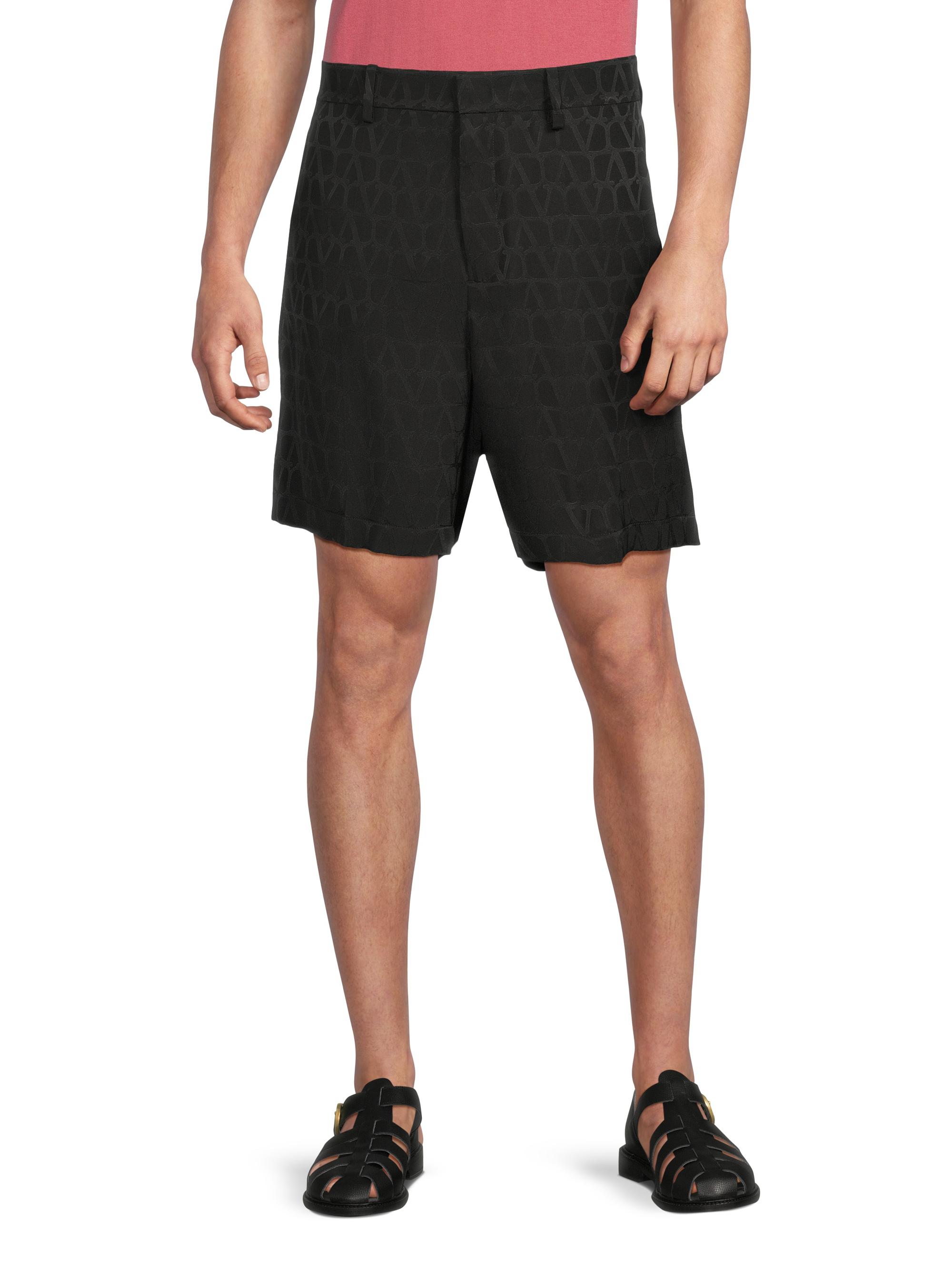 Click here for Valentino Garavani Mens Silk Logo-Jacquard Bermuda... prices