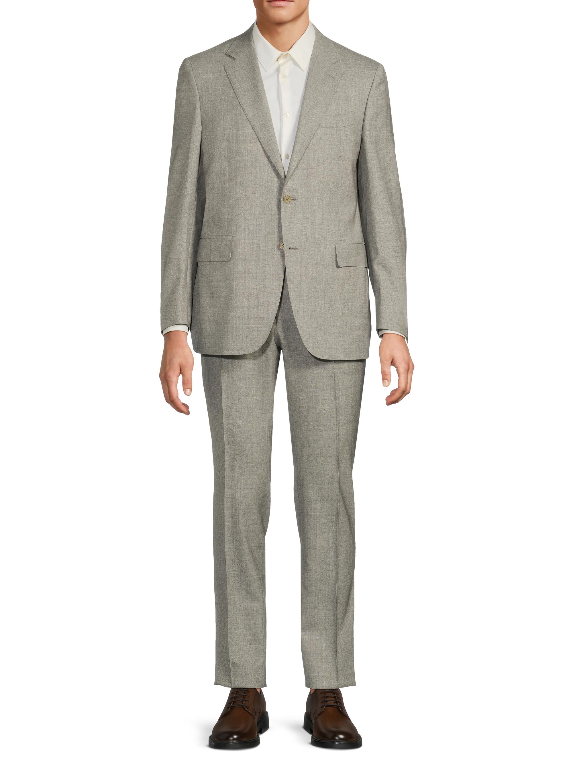 Click here for Canali Mens Solid Wool Two-Button Modern-Fit Suit... prices