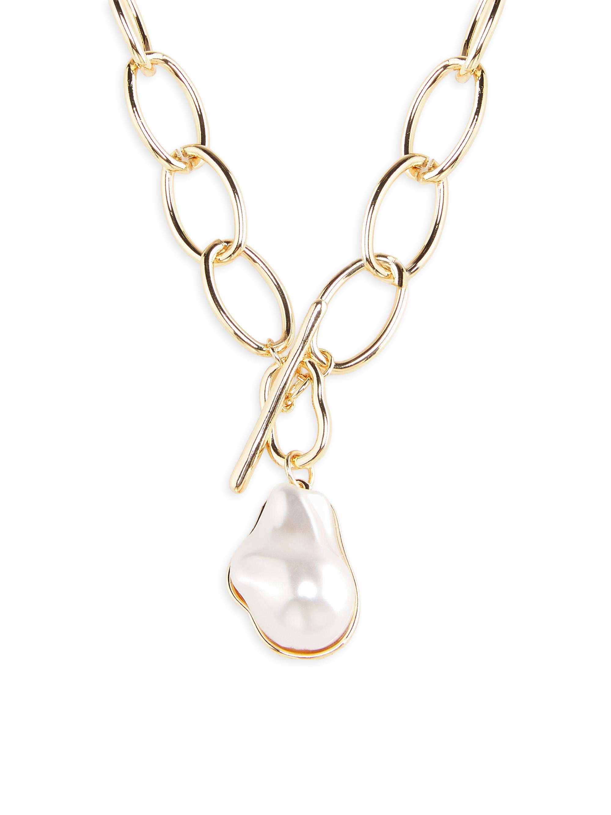 Click here for Area Stars Womens 14K Goldplated & Faux Pearl Togg... prices