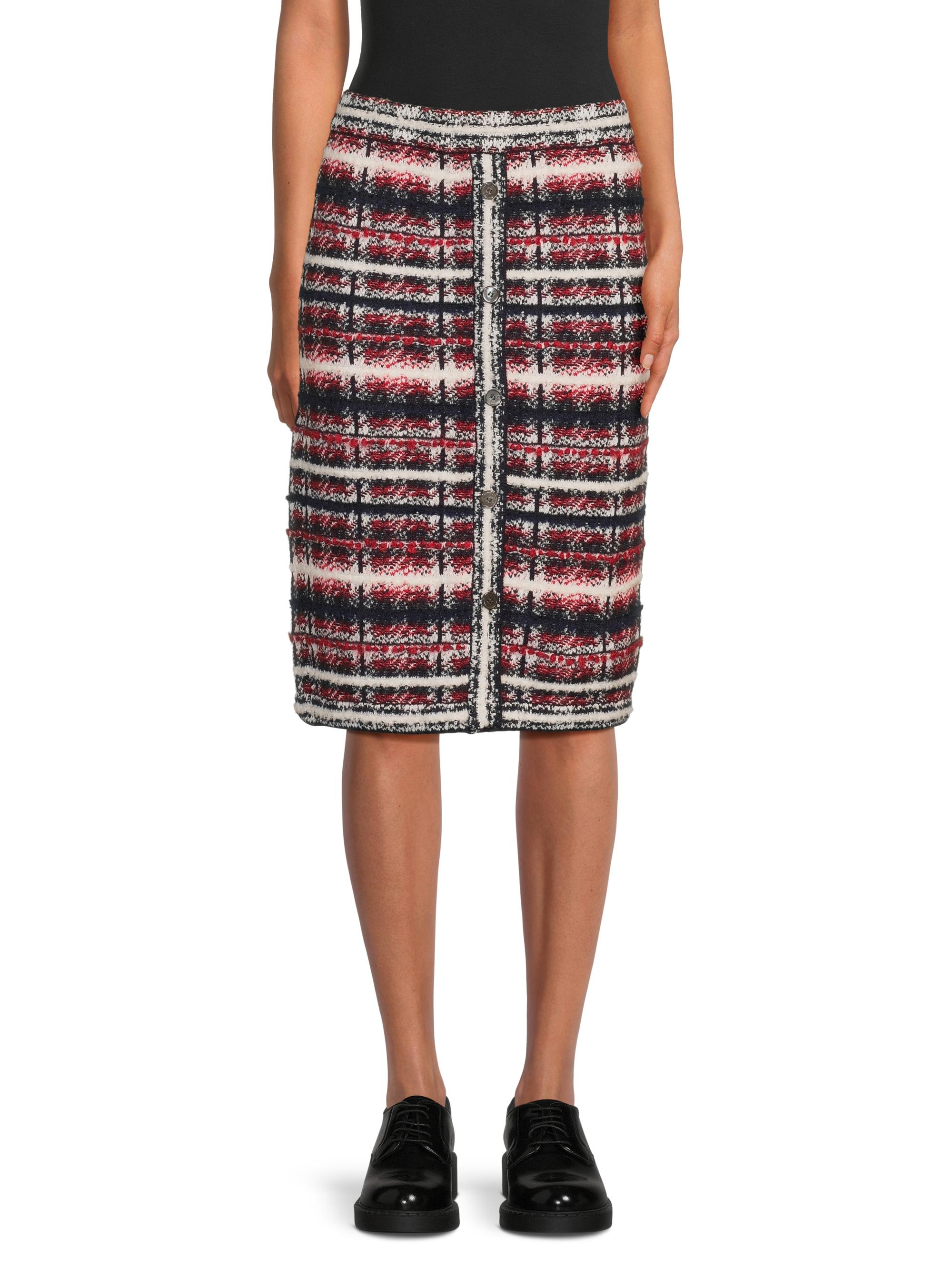 Click here for Thom Browne Womens Tartan Jacquard Wool-Blend Midi... prices