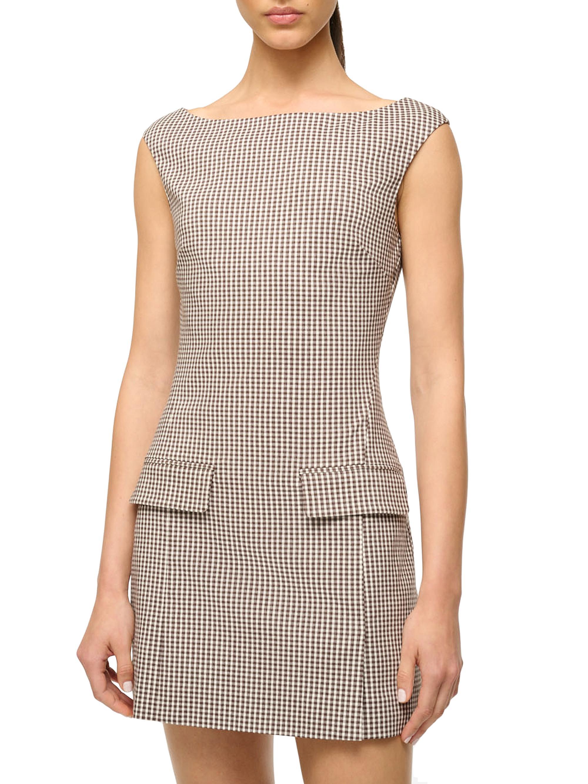 Click here for Staud Womens Walker Micro Gingham Minidress - Dark... prices