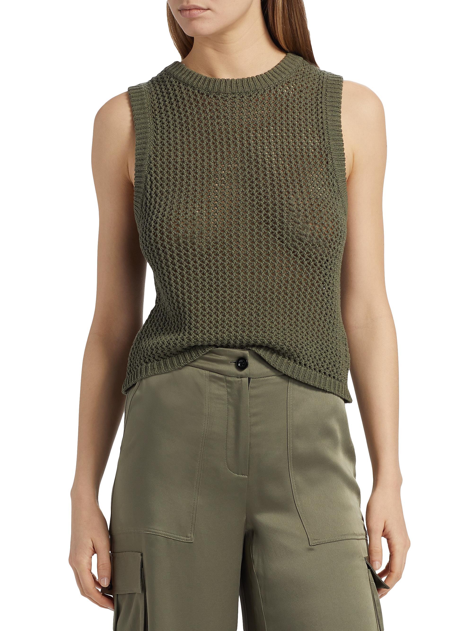 Click here for Toccin Womens Estelle Crochet-Knit Cotton Top - Ol... prices