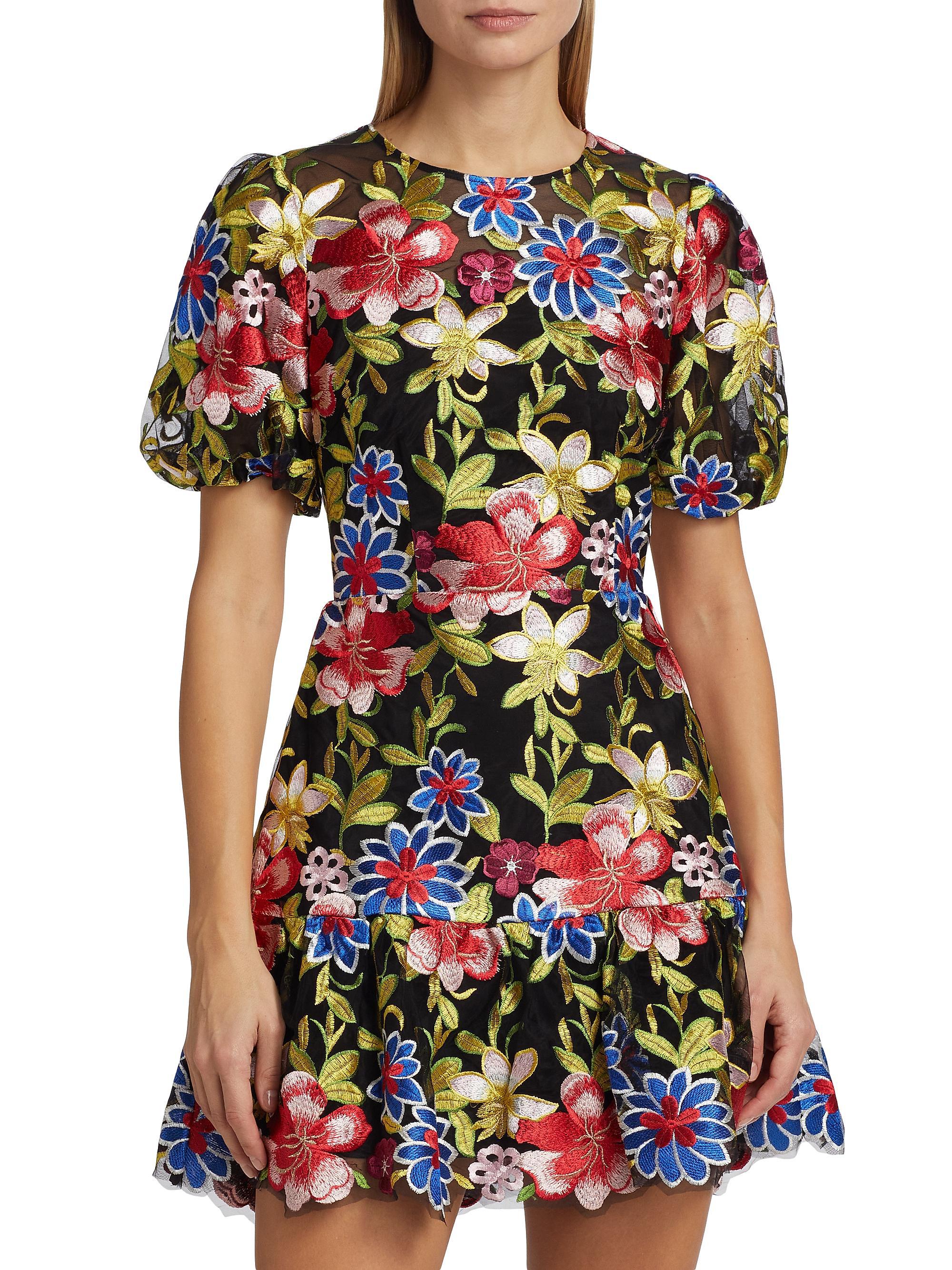 Click here for Milly Womens Yasmin Floral Mesh Dress - Red Multi... prices