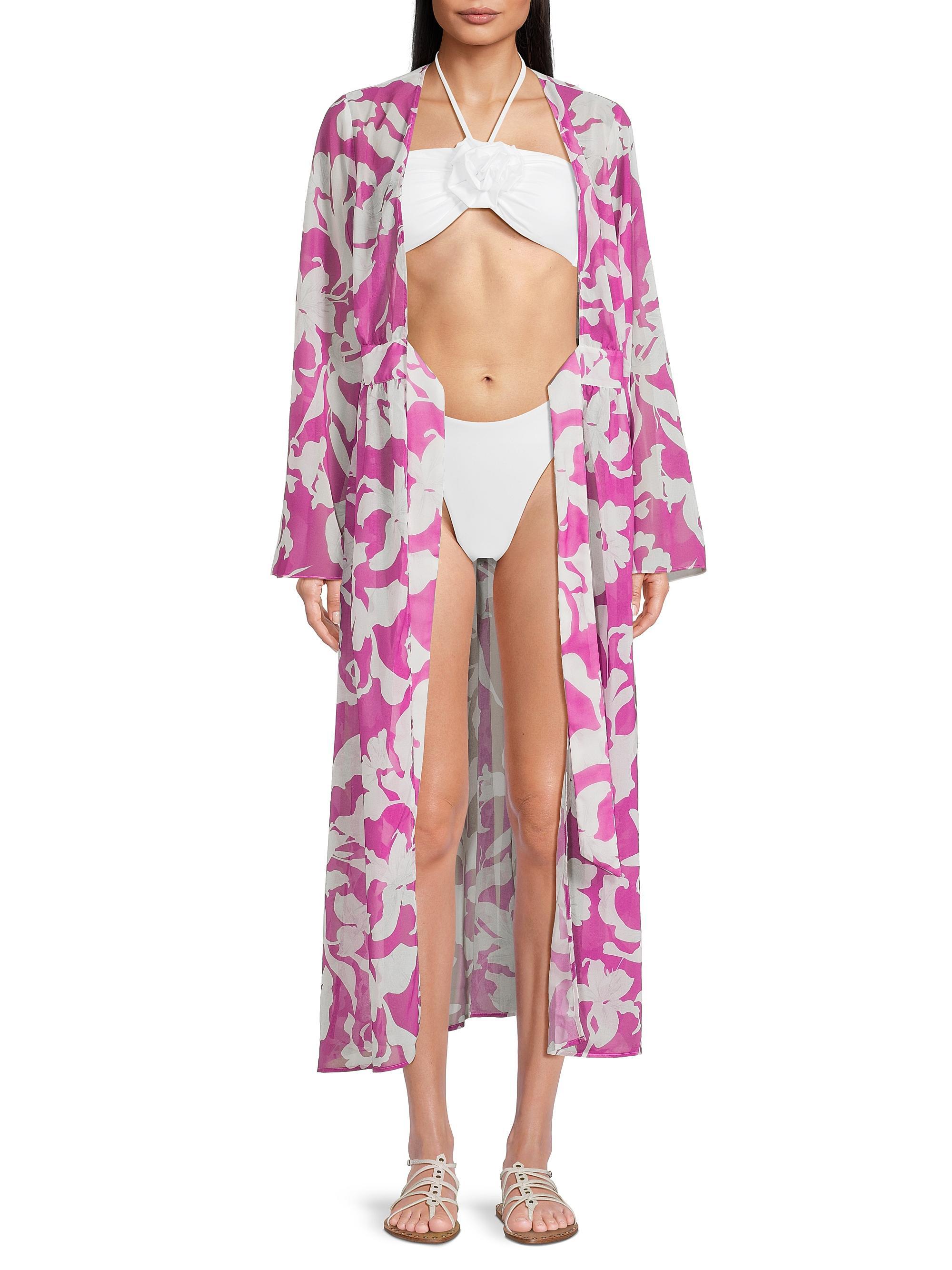 Click here for Milly Womens Vince Lily Abstract Chiffon Tie-Waist... prices