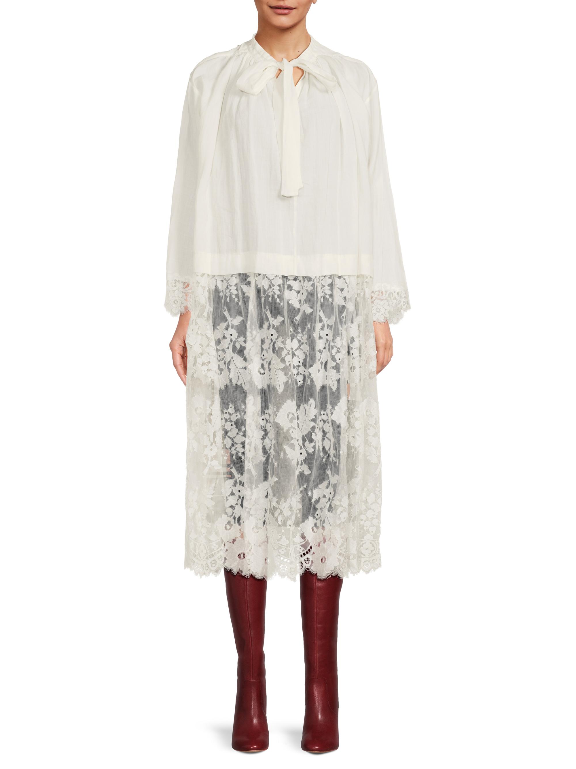 Click here for Zimmermann Womens Illuminate Lace Cotton-Blend Mid... prices