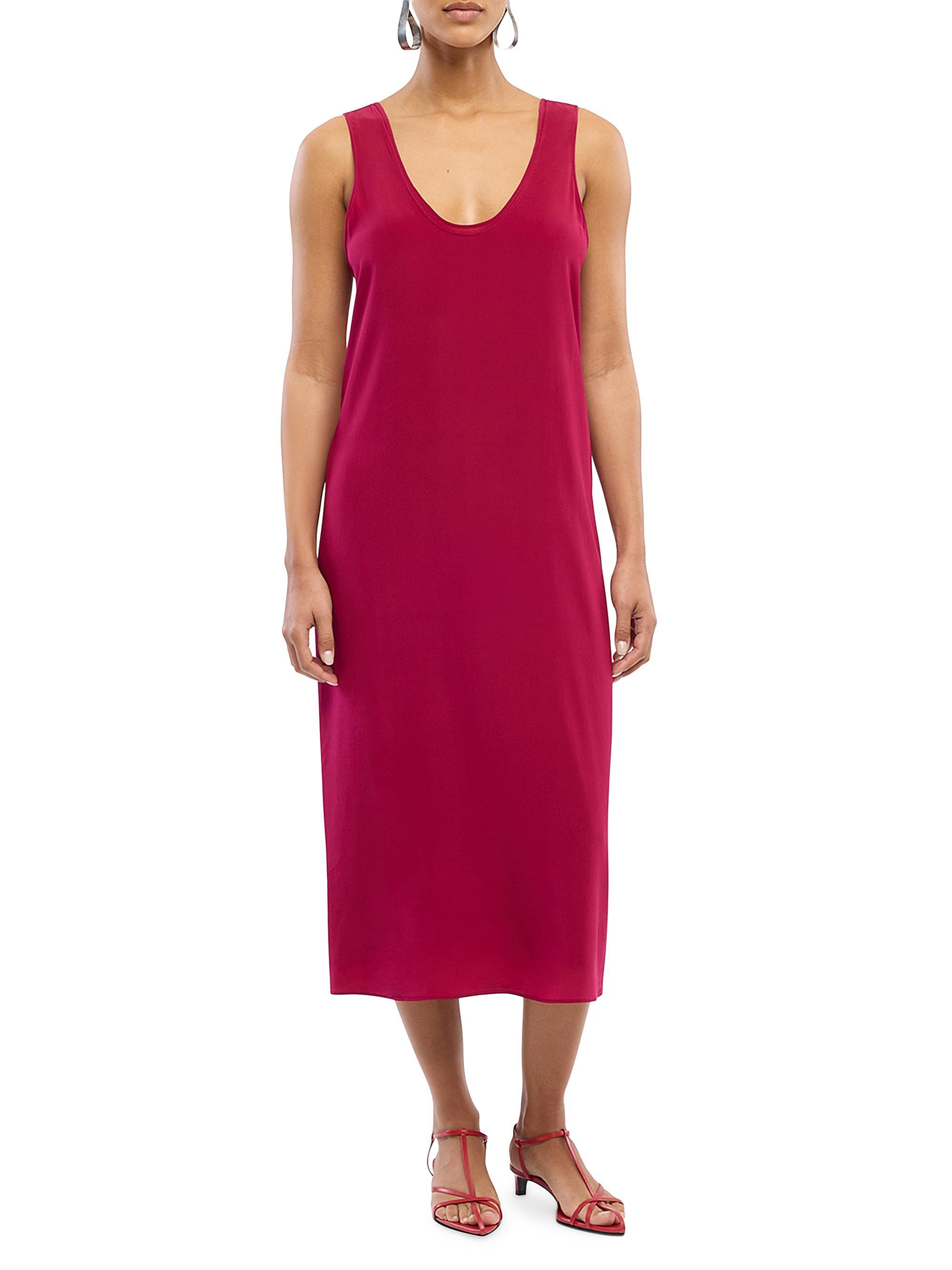 Click here for Another Tomorrow Womens Silk Tank Dress - Magenta... prices