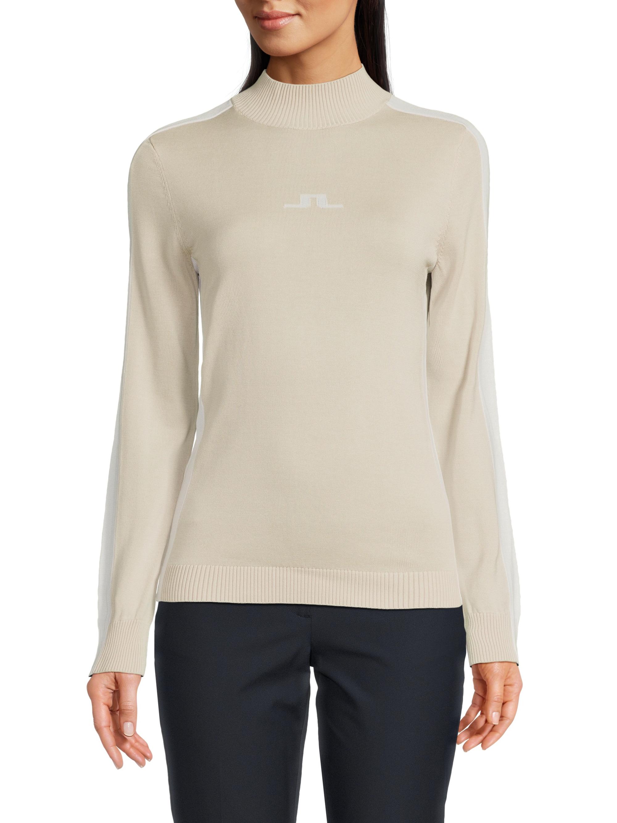 Click here for J. Lindeberg Womens Adia Contrast Panel Knitted Sw... prices