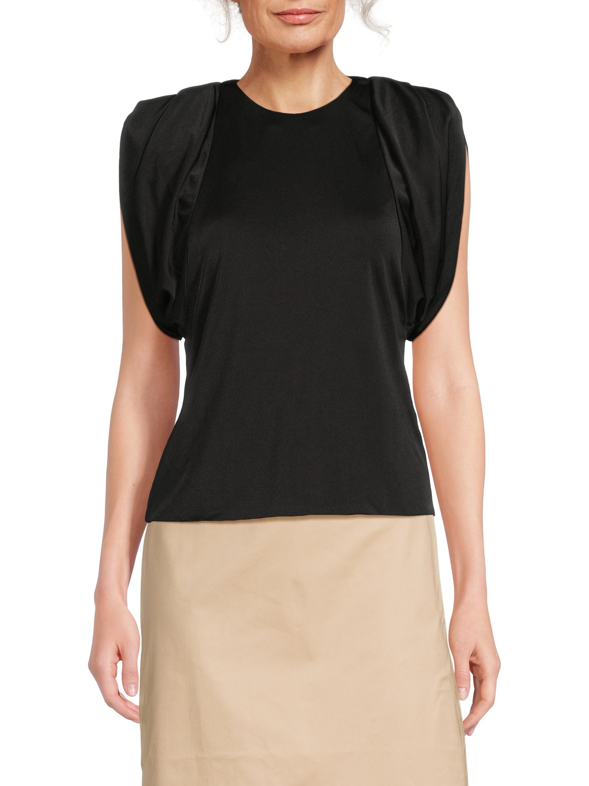 Click here for Et Ochs Womens Serena Draped Sleeve Top - Black -... prices