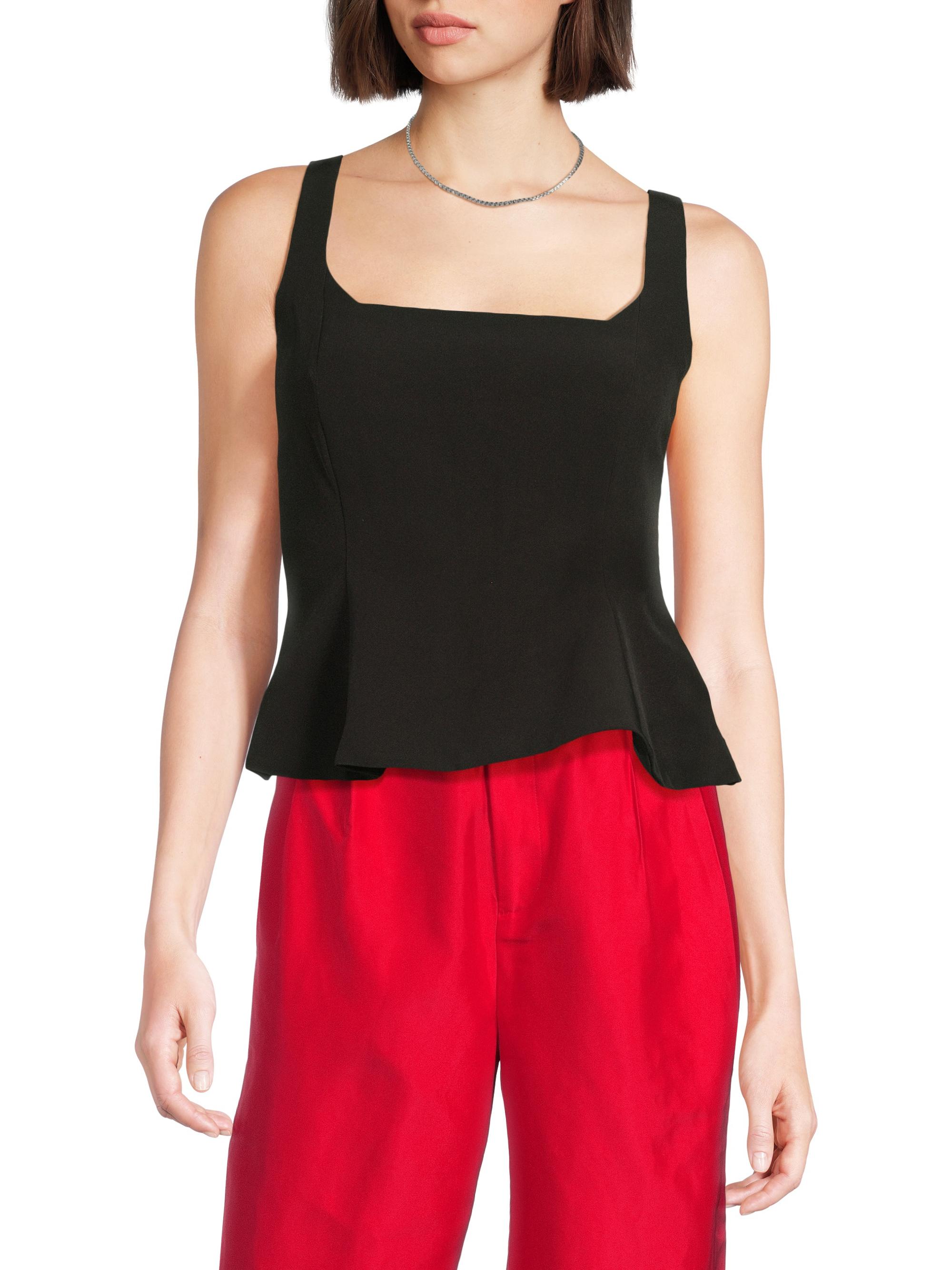 Click here for Et Ochs Womens Isabella Square-Neck Peplum Top - B... prices