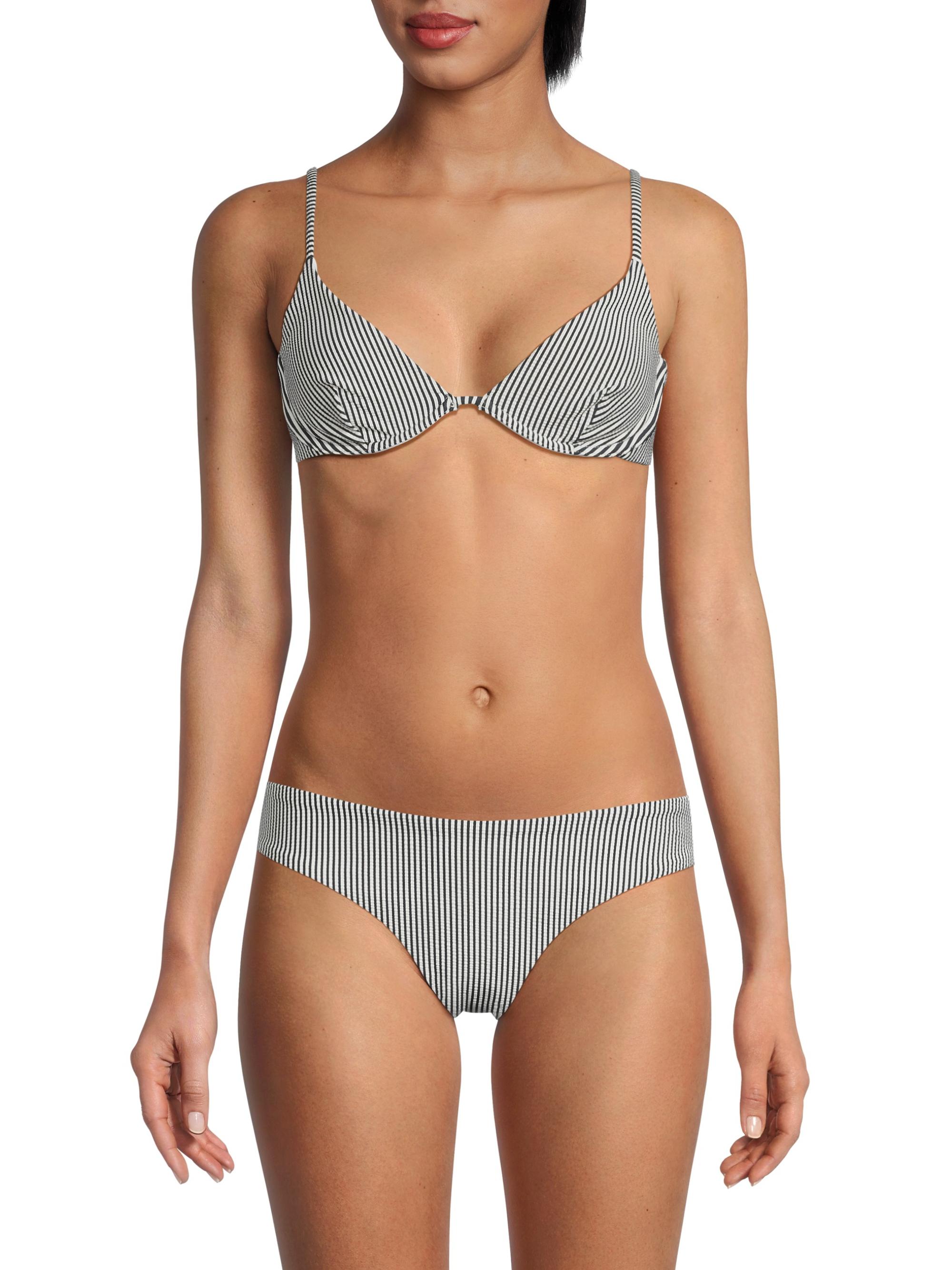 Click here for Onia Womens Liana Striped Bikini Top - Deep Navy S... prices