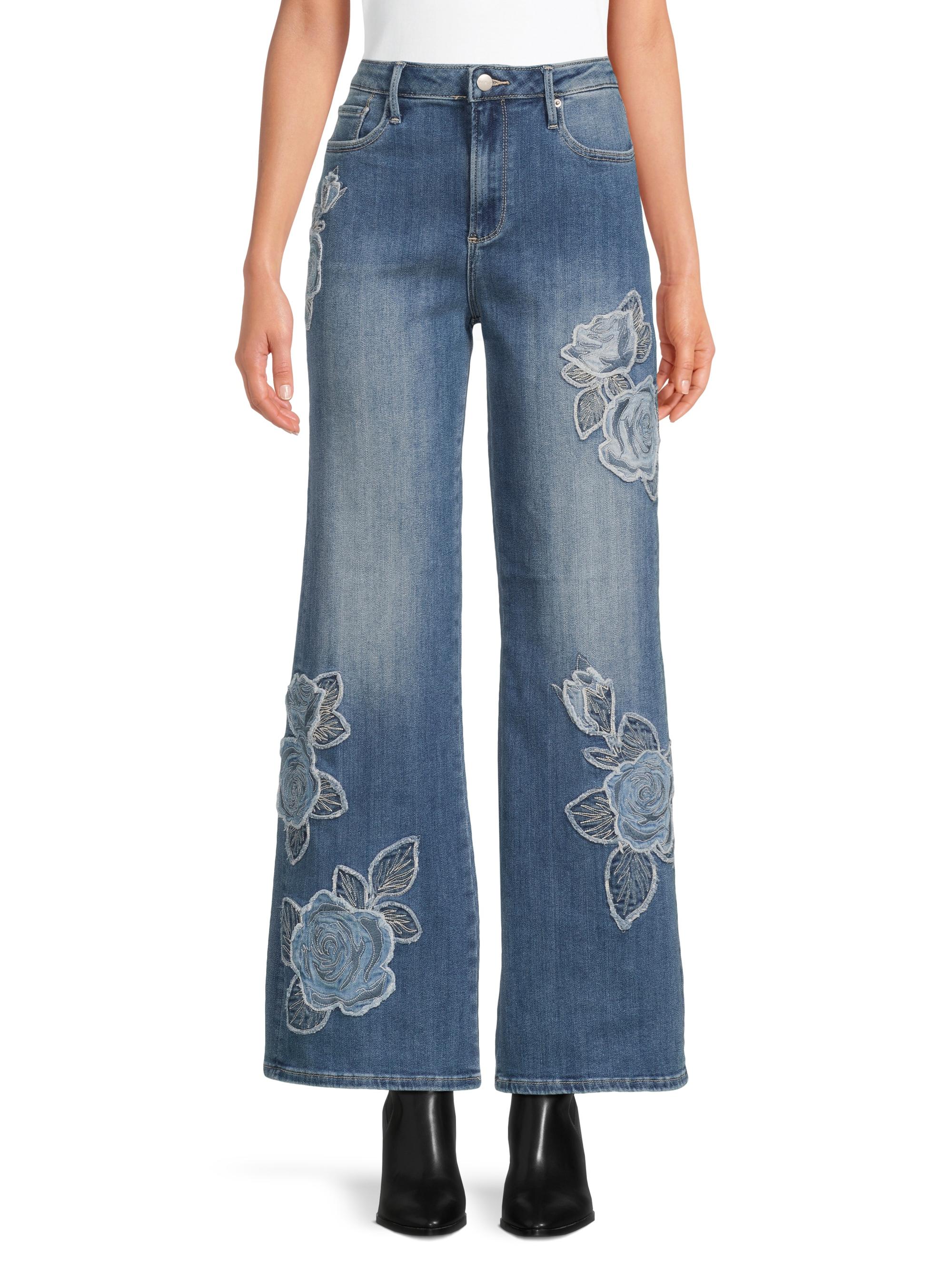 Click here for Driftwood Womens Embroidered Flared Jeans - Medium... prices