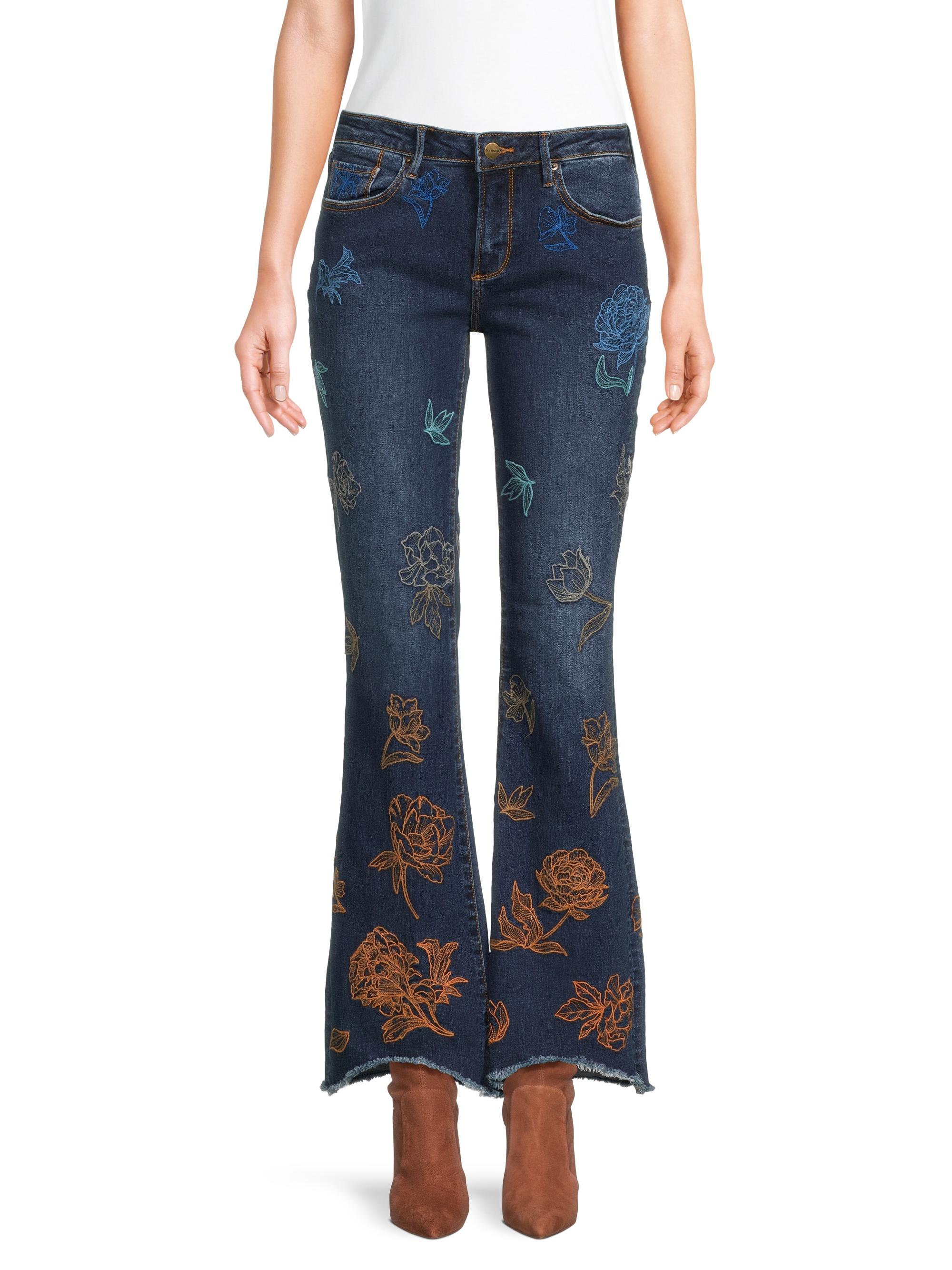 Click here for Driftwood Womens Eva Ombre-Etched Flare Jeans - Da... prices