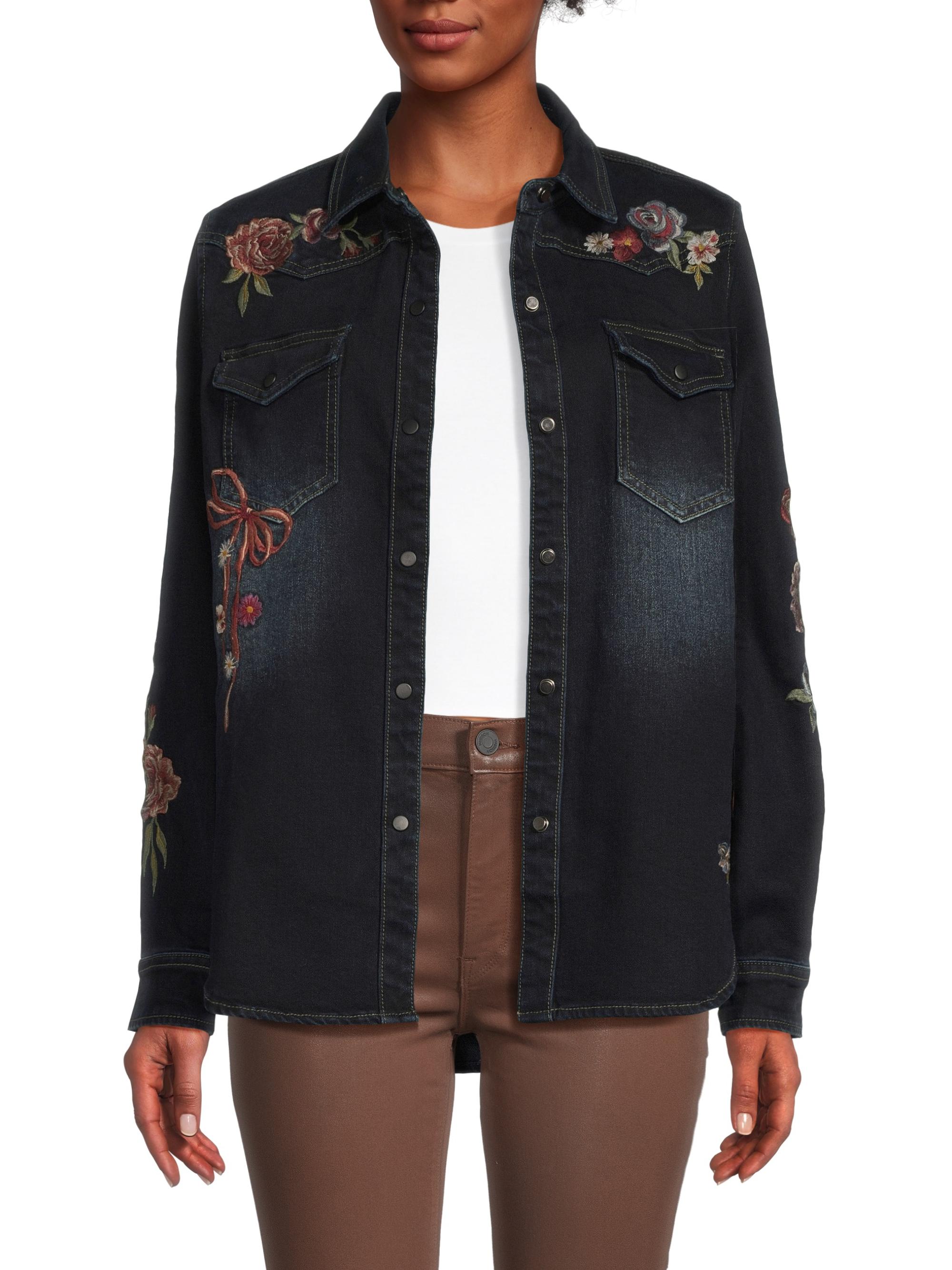 Click here for Driftwood Womens Lana x Bows Roses Embroidered Den... prices