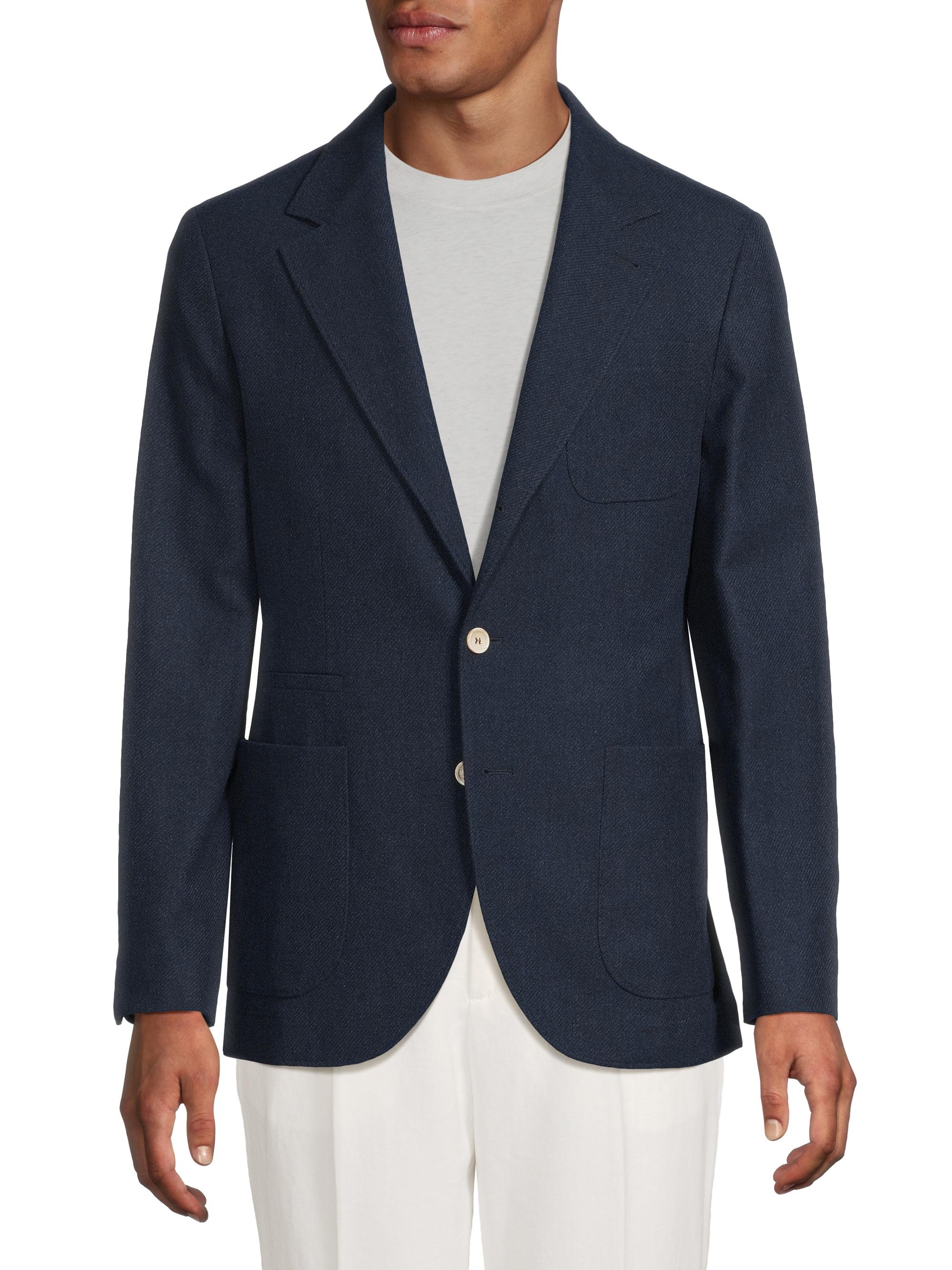 Click here for Brunello Cucinelli Mens Single-Breasted Wool-Silk-... prices