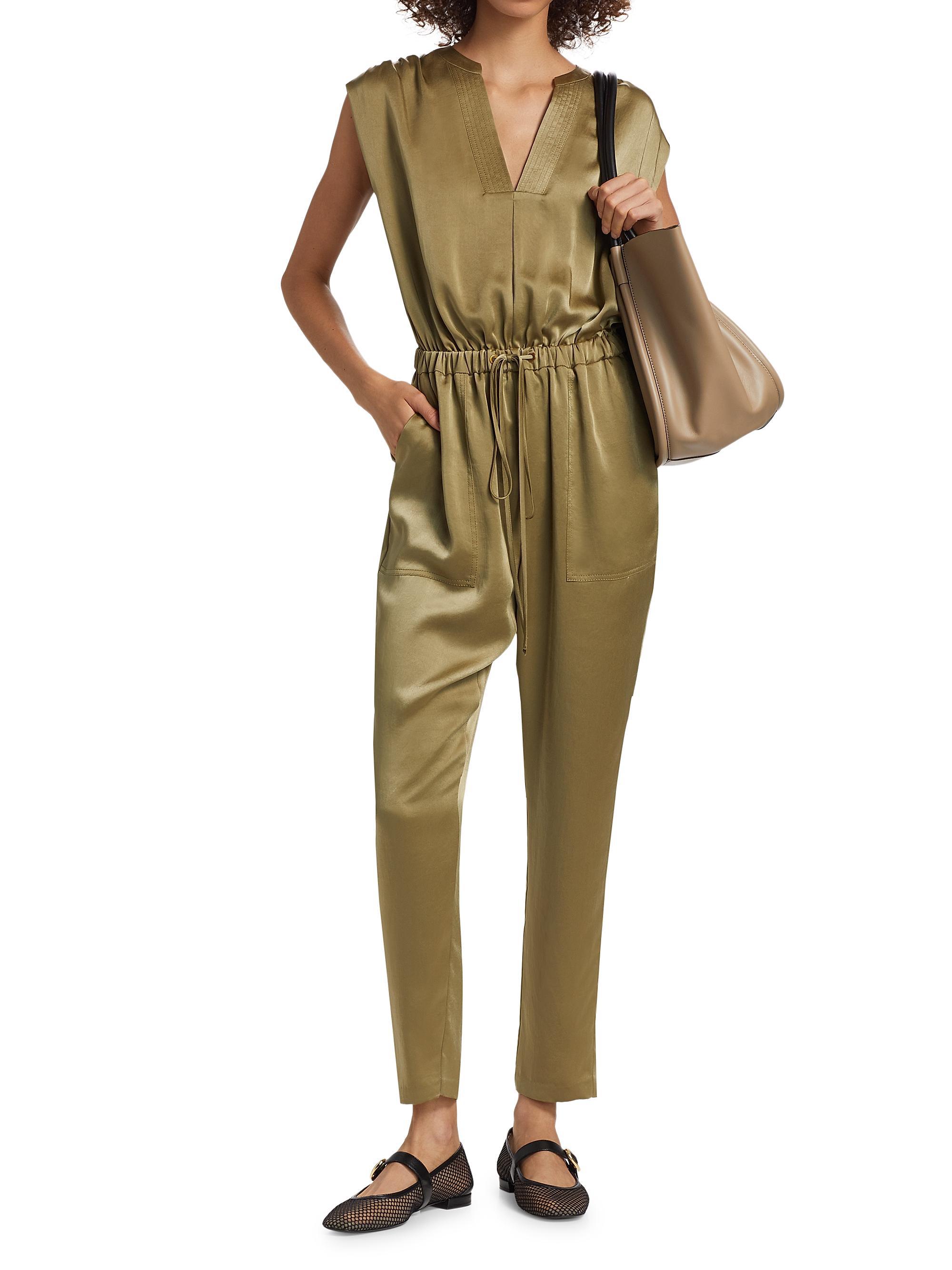 Click here for Ramy Brook Womens Hudson Satin Jumpsuit - Dark Sag... prices