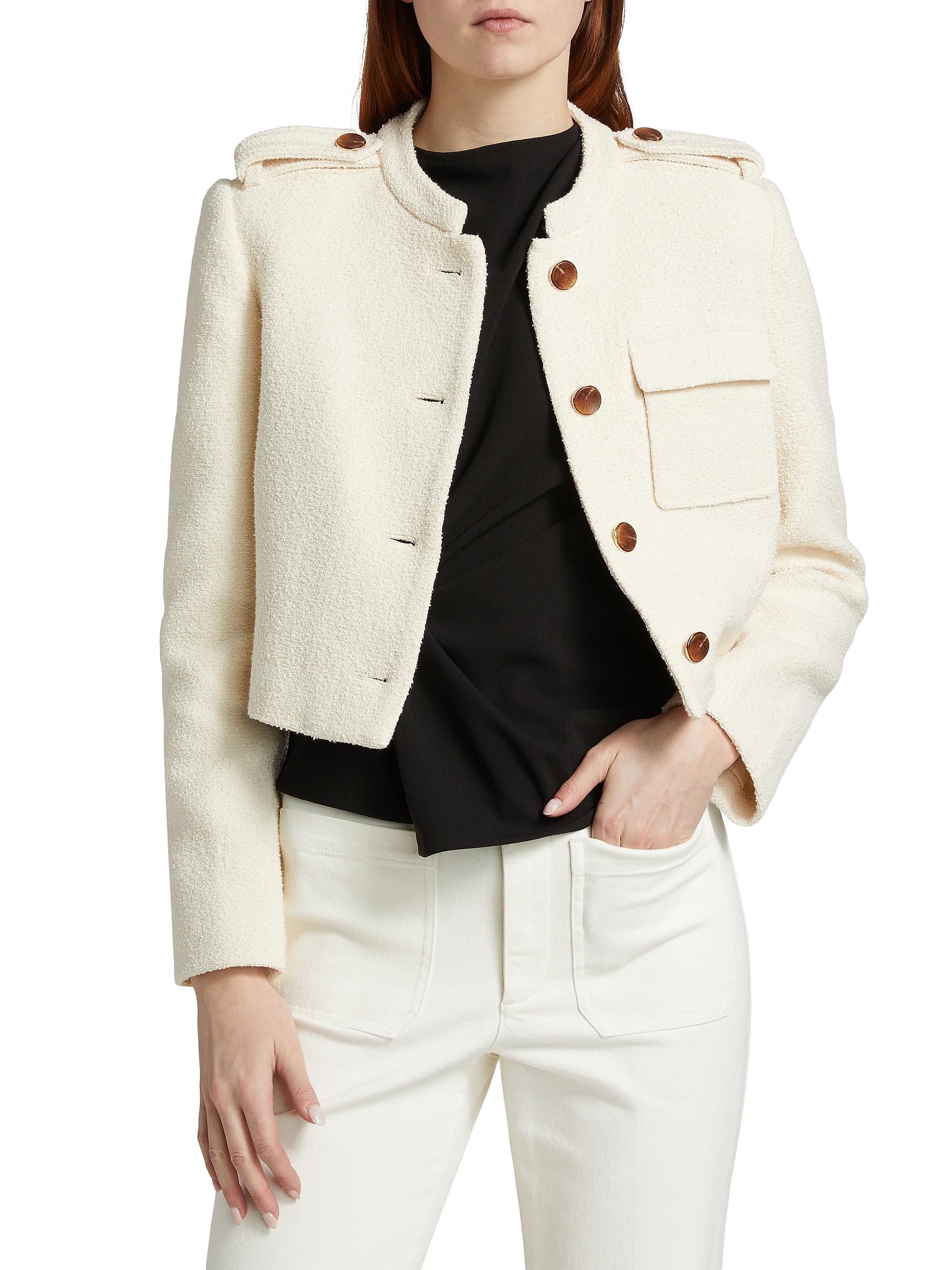 Click here for Tanya Taylor Womens Kerrin Bouclé Cotton-Blend Cro... prices