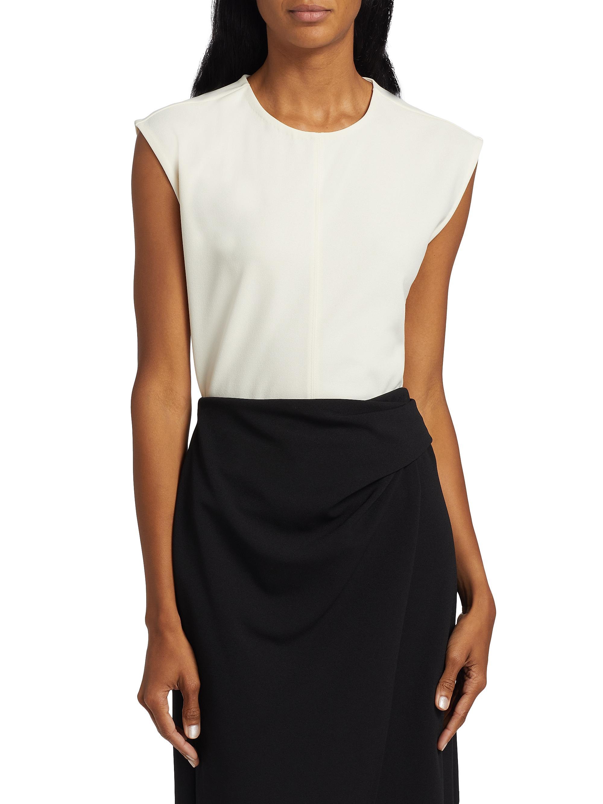 Click here for Tanya Taylor Womens Rosalind Scuba Crepe Top - Cre... prices