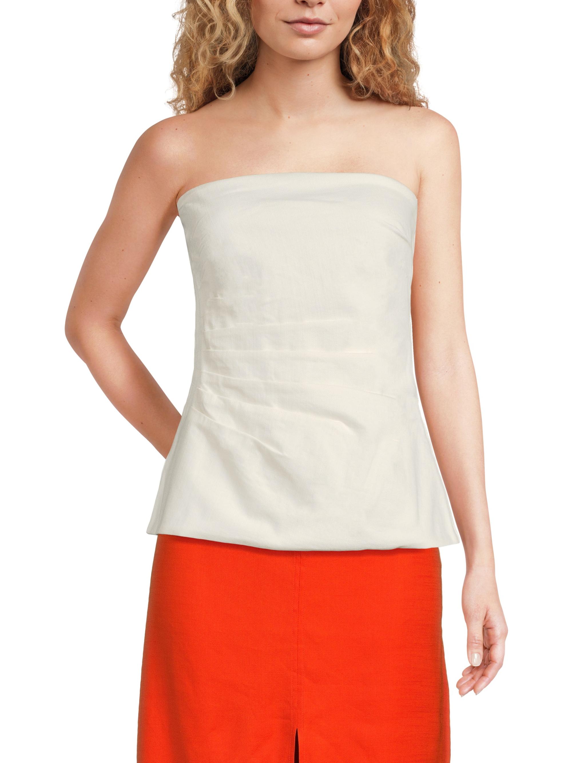 Click here for Tanya Taylor Womens Leandra Strapless Peplum Top -... prices